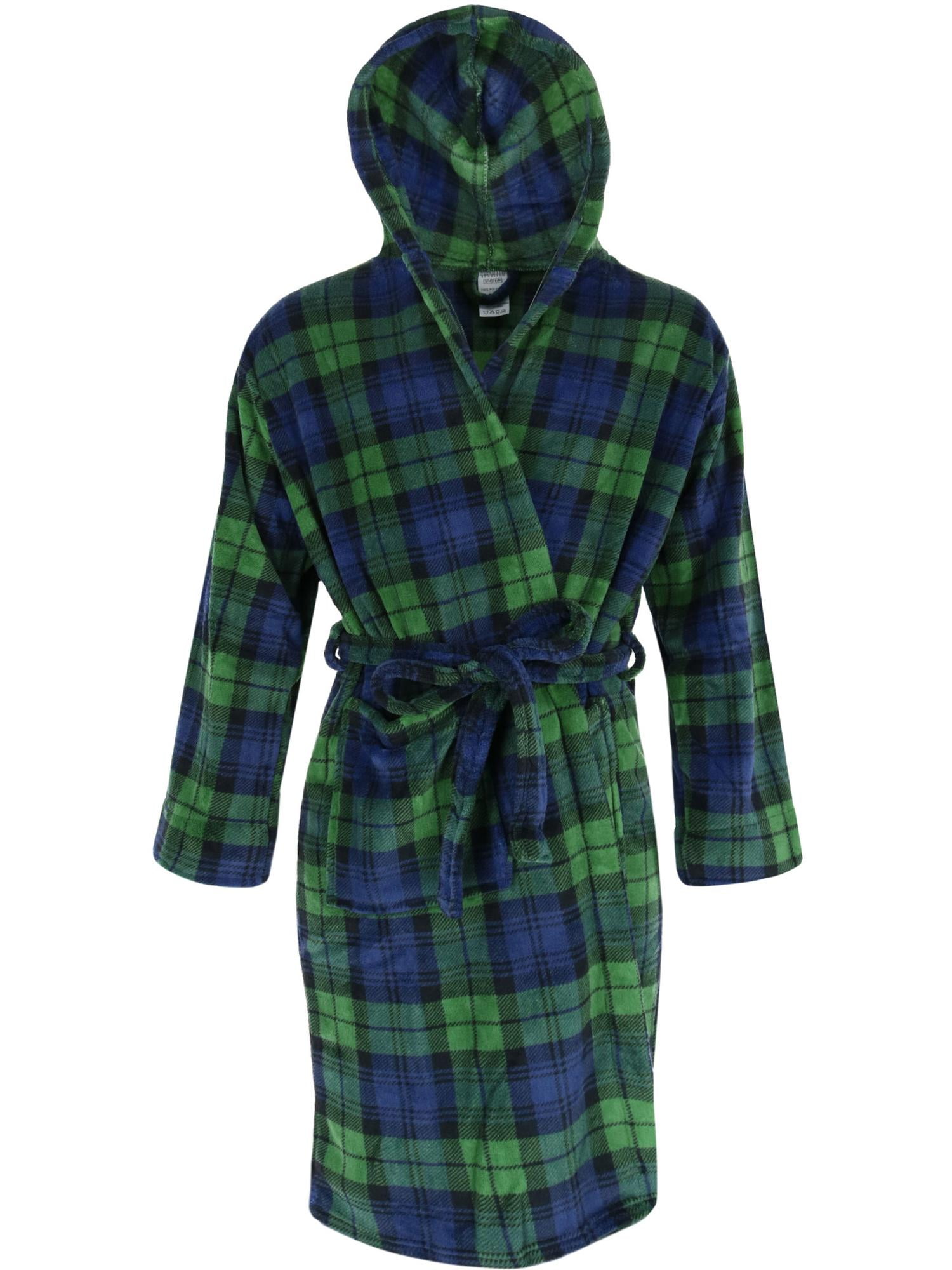Wanted Fleece Hooded Flannel Robe (Men) - Walmart.com