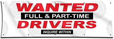 Wanted Full & Part-Time Drivers Banner (3ft X 9ft) Vinyl Sign Wanted ...