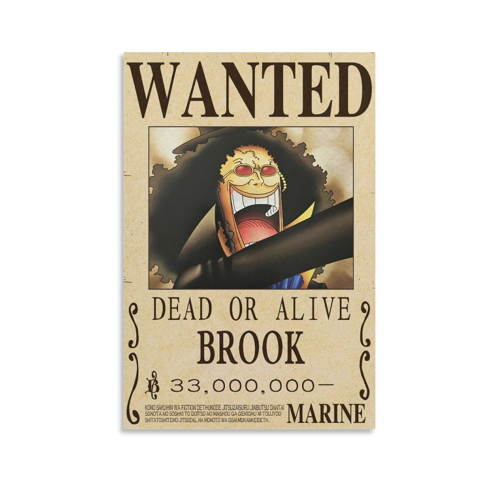Wanted Poster Anime Brook Picture Print Canvas Poster Wall Paint Art ...