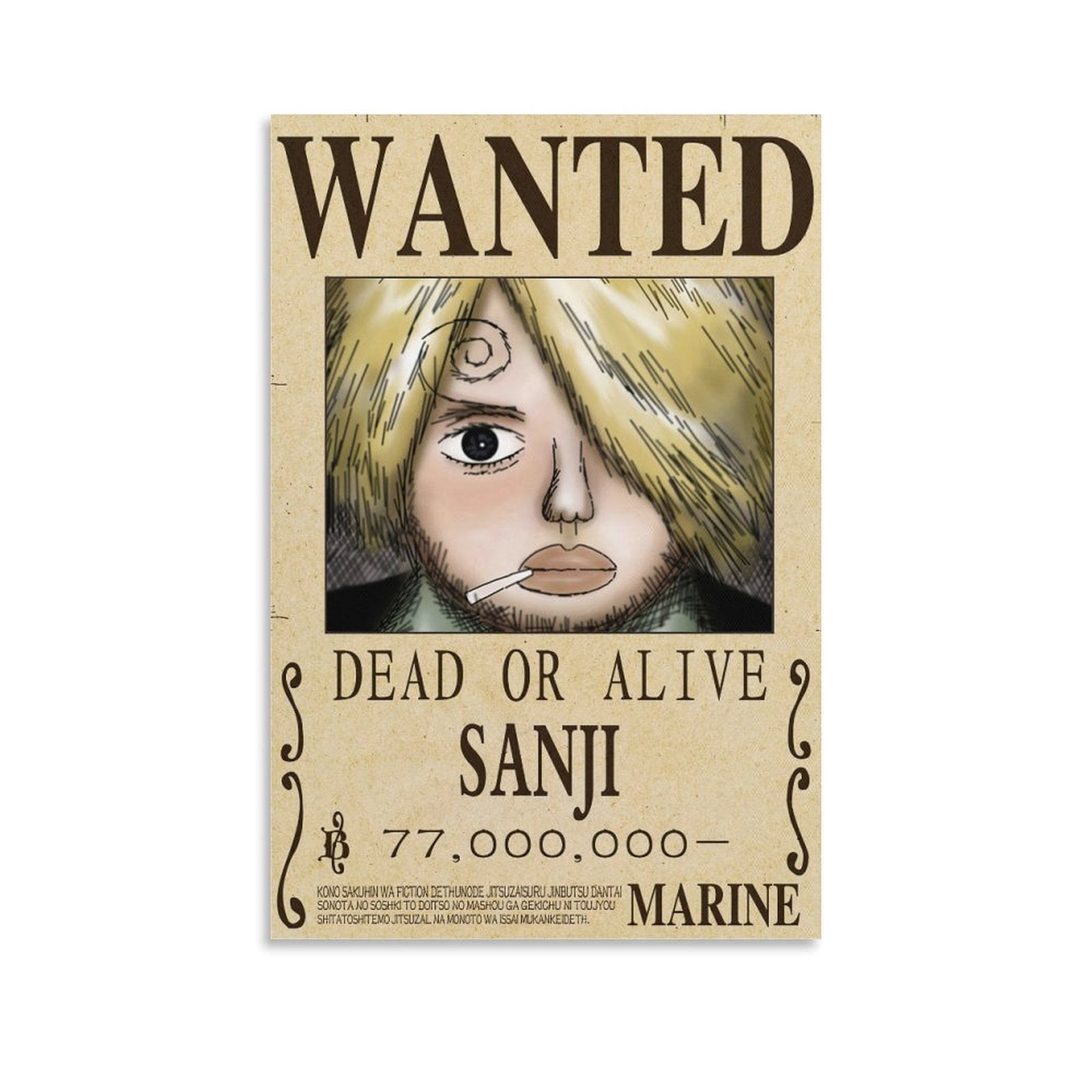 Wanted Poster Anime Sanji Gifts Canvas Painting Poster Wall Art ...