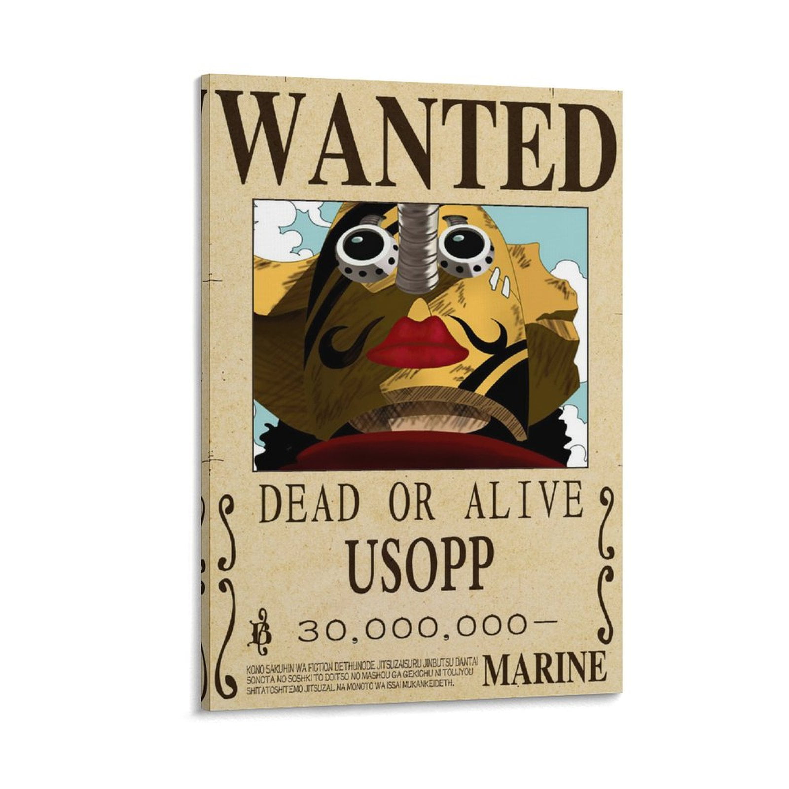 Wanted Poster Anime Usopp Painting On Canvas Wall Art Poster Scroll ...