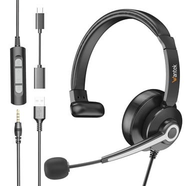 Logitech Wired USB Stereo Headset With Microphone, Black - Walmart.com