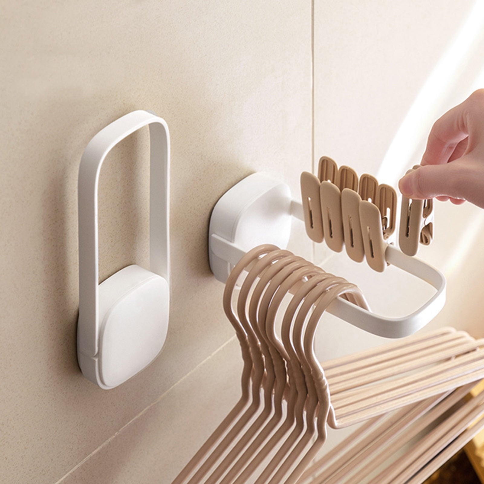Wanwan Balcony Hook Wall-mounted Punch Free Easy to Install Clothespin ...