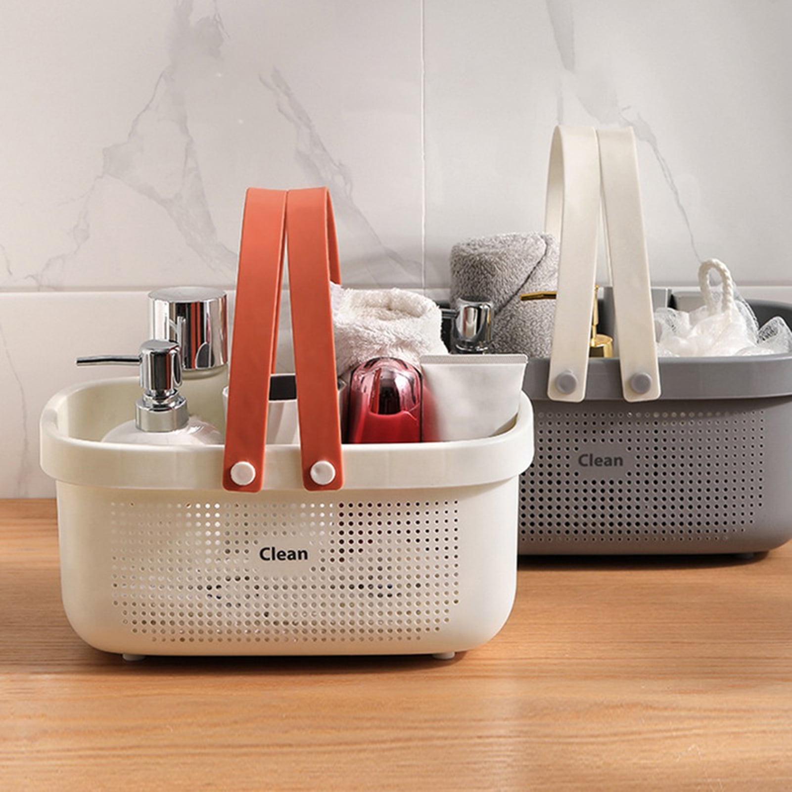 Wanwan Bath Storage Basket with Handle Load Bearing Ventilation Holes ...