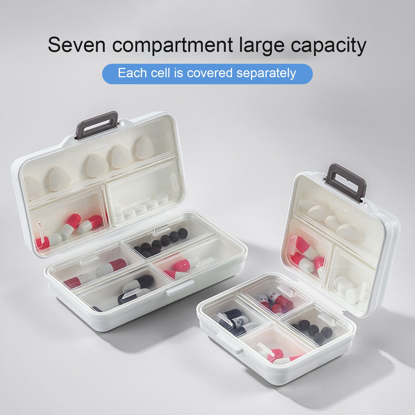 Wanwan Pill Storage Box Food Grade Compact Size Multi-compartments Good ...