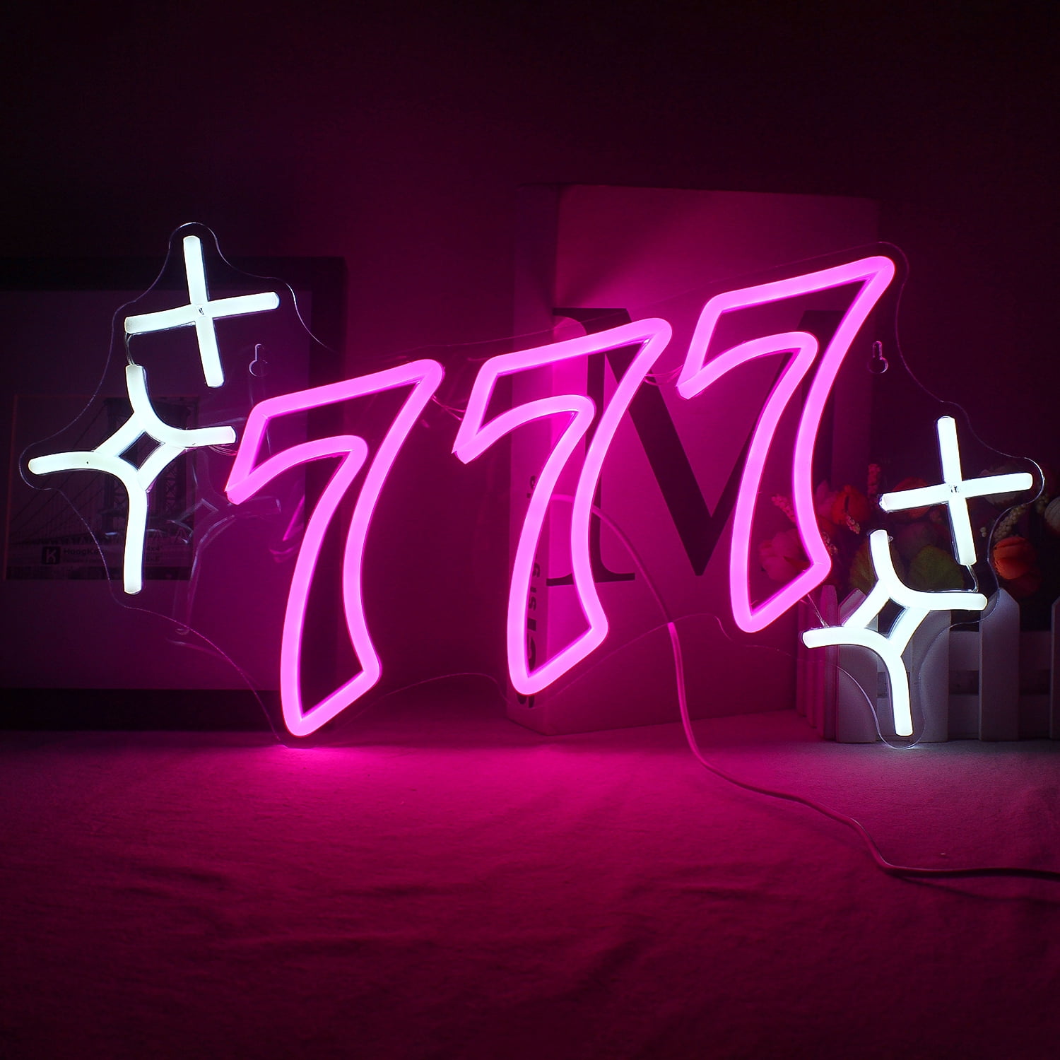 Wanxing 777 Angel Number LED Neon Light Signs USB Power for Bedroom ...