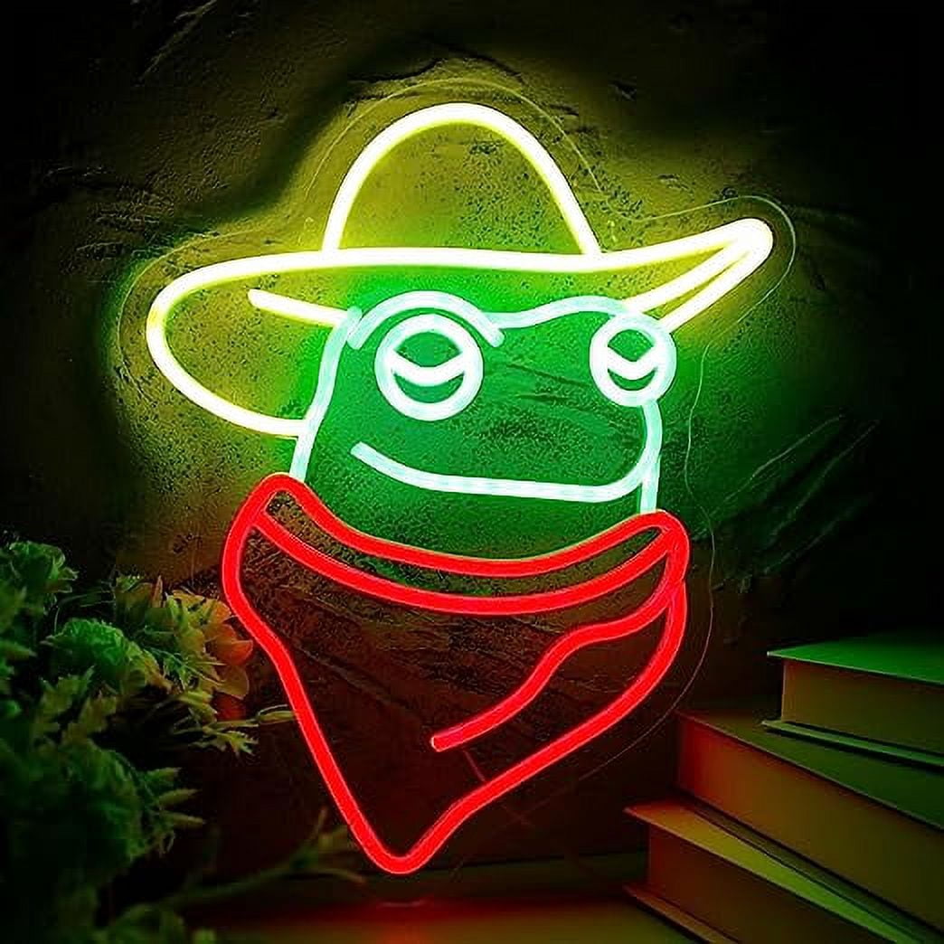 Wanxing Cowboy Scarf Frog LED Neon Light Signs USB Power for Bedroom ...