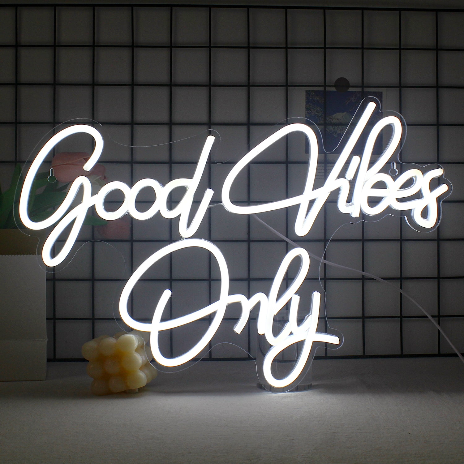 Wanxing Good Vibes Only LED Neon Sign USB Power Supply for Wall Decor ...