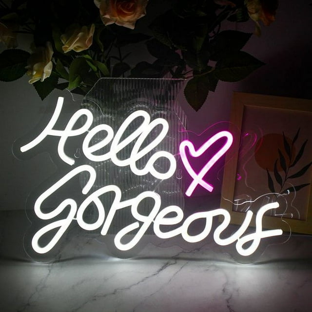 High-Quality LED Neon 'Hello Gorgeous' Light Sign: Ideal for Events and ...