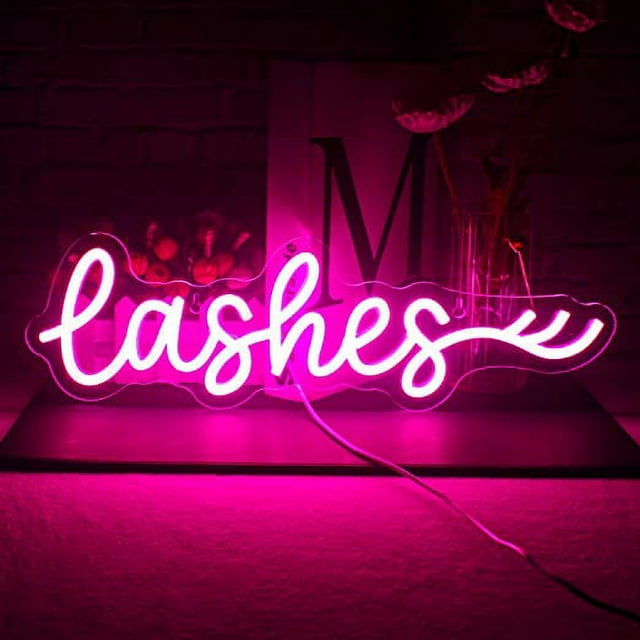 Wanxing Lashes LED Neon Light Signs USB Power for Salon Beauty Room Home Party Decoration ...