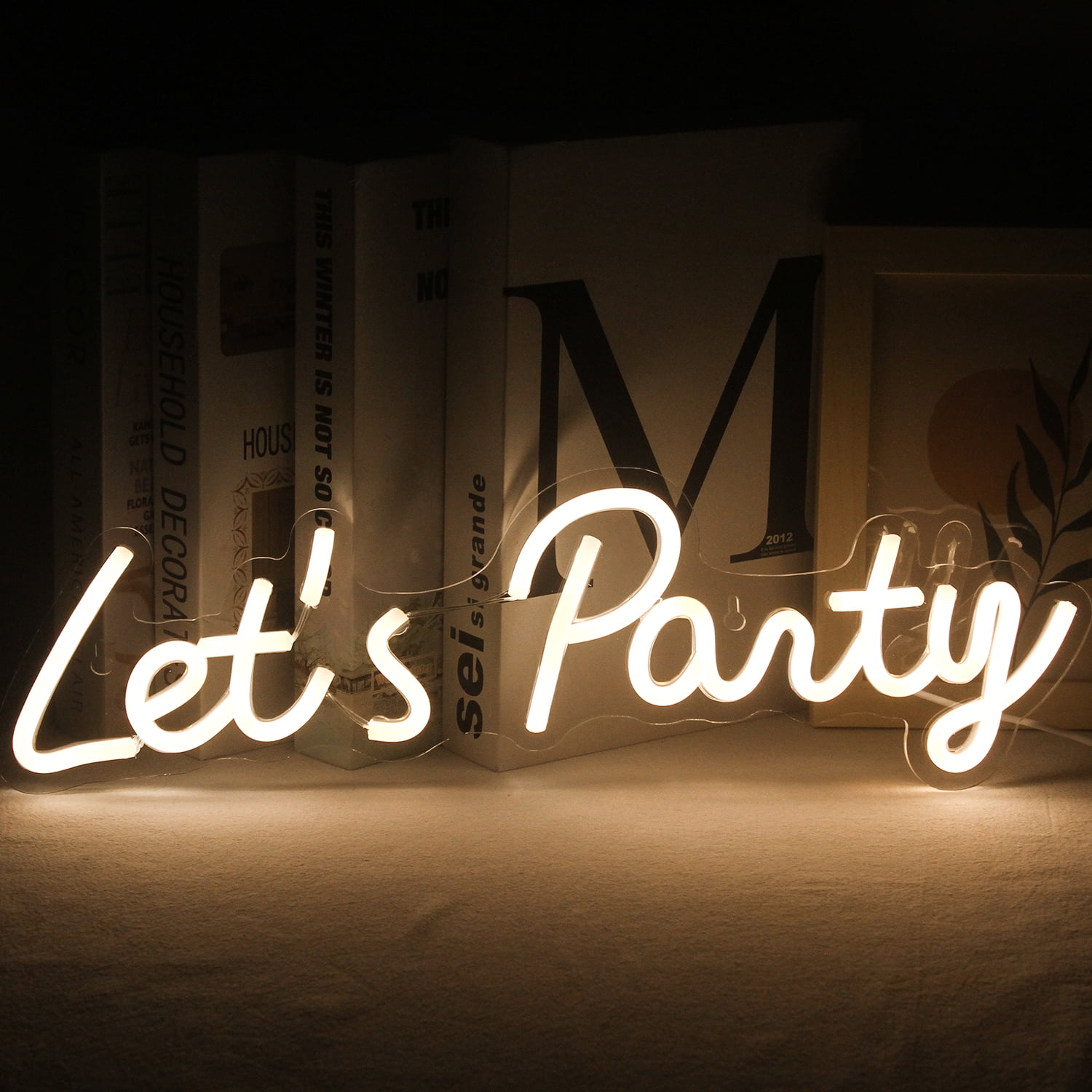 Wanxing Let's Party LED Neon Light Signs USB Power for Home Engagement ...