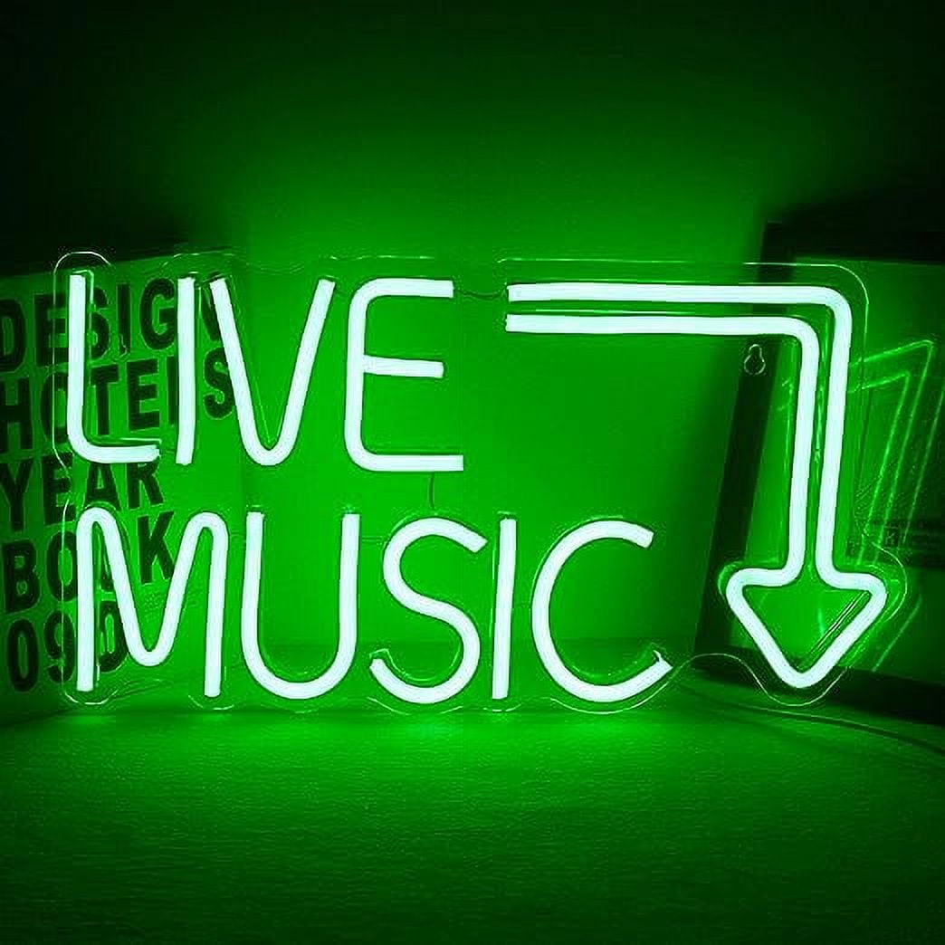 Wanxing Live Music LED Neon Light Signs USB Power for Home Music Studio ...