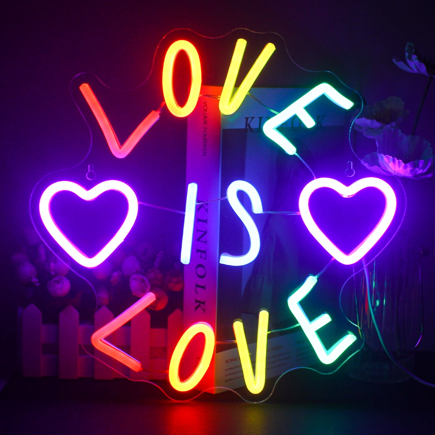 Wanxing Love Is Love LED Neon Signs, USB Powered, for Home, Bedroom ...