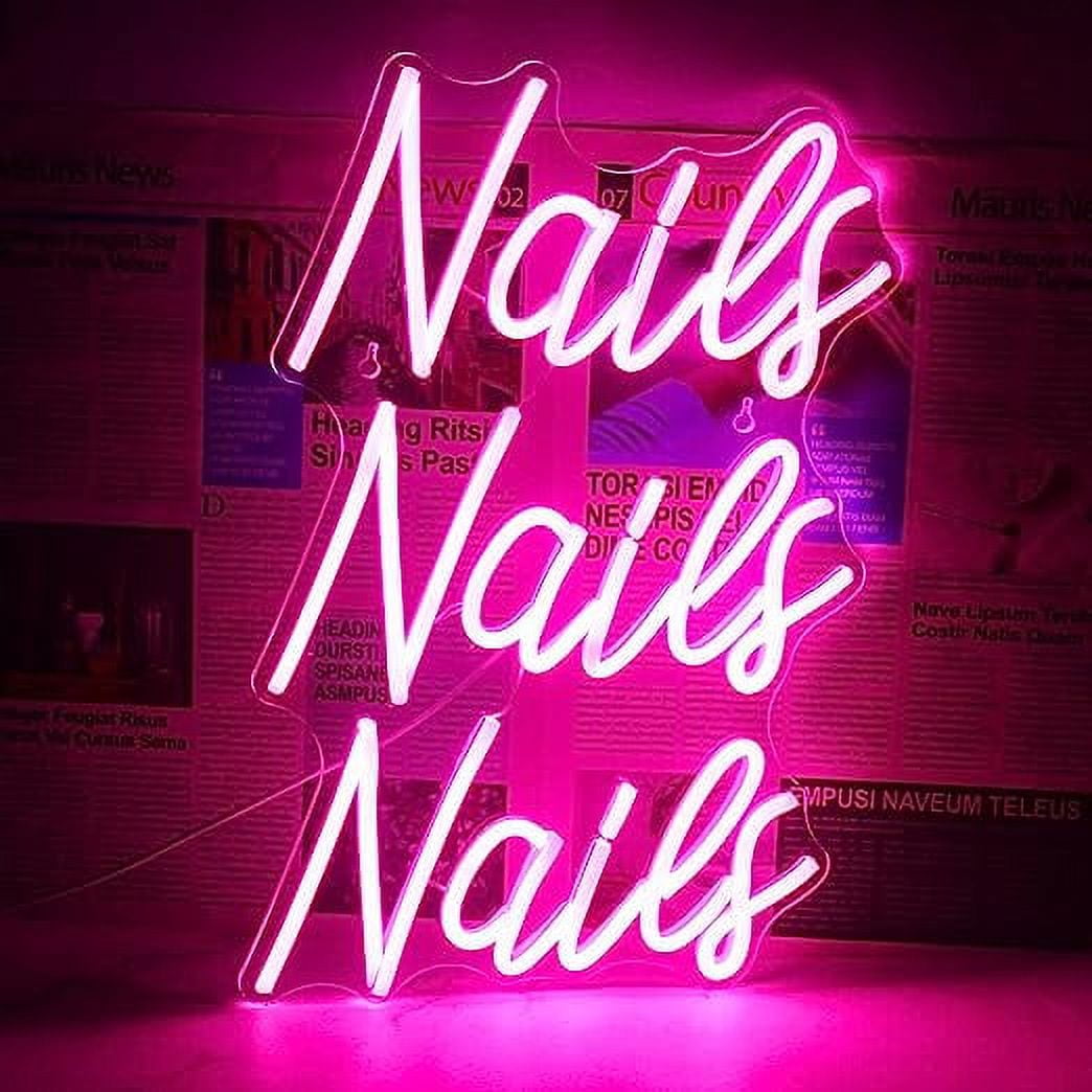 Wanxing Nails Nails Nails LED Neon Light Signs USB Power for Nail room ...