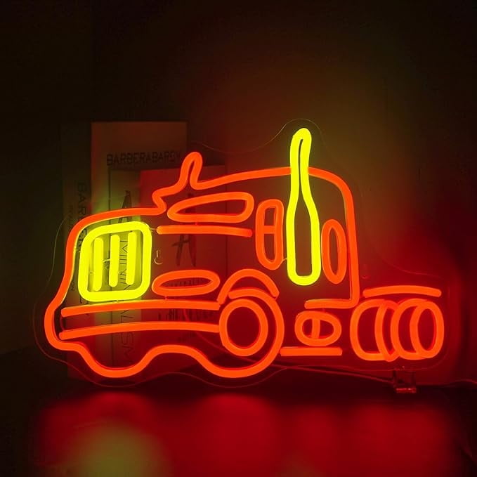 Wanxing Red Truck LED Neon Sign USB Power for Home or Garage Decor ...