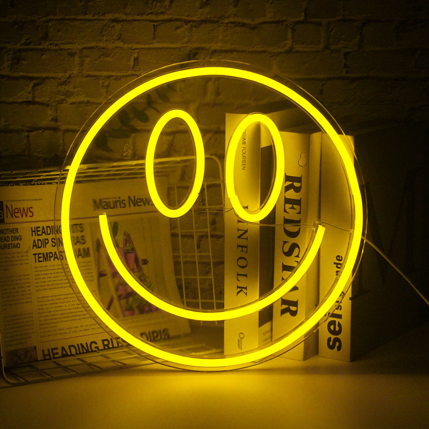Wanxing Smiley Face LED Neon Light Signs USB Power for Home Bedroom Bar ...