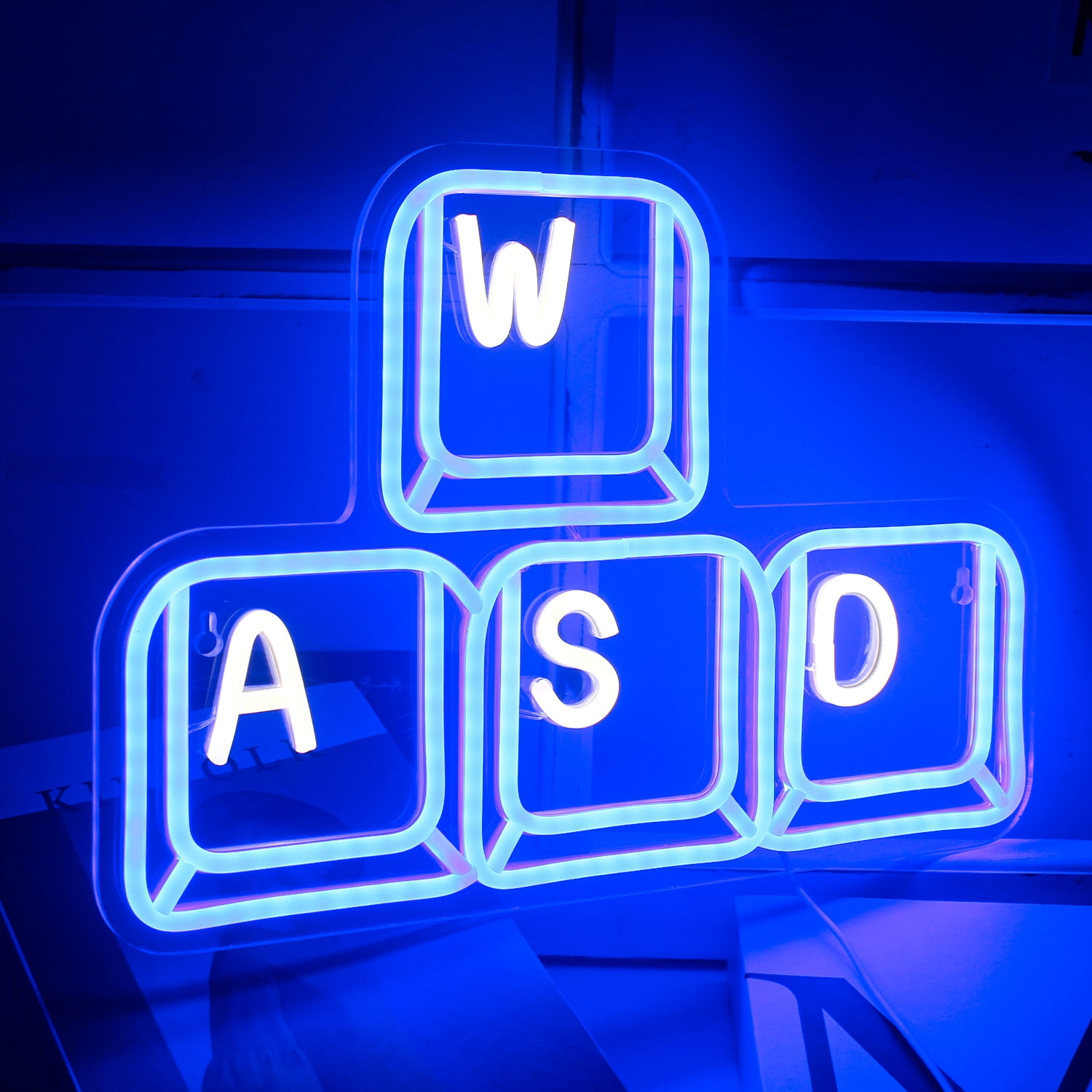 Wanxing WASD Keyboard LED Neon Light Signs USB Power for Home Game room ...