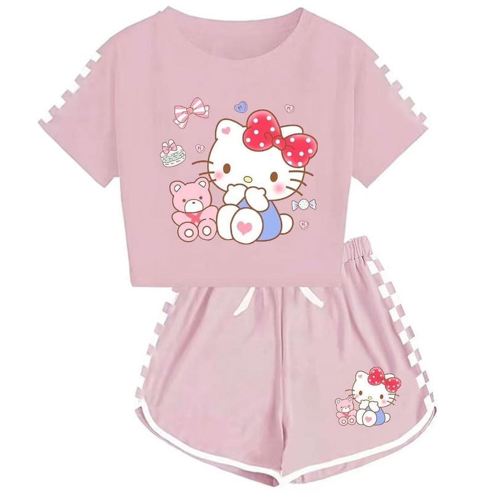 Wanying's Girls T-Shirt and Shorts Set Cartoon Shorts Set Fashion Short ...