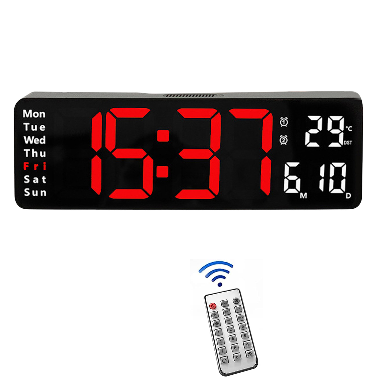 Wanyng 13 Inch Large Wall Clocks Digital USB Powered Digital Alarm ...