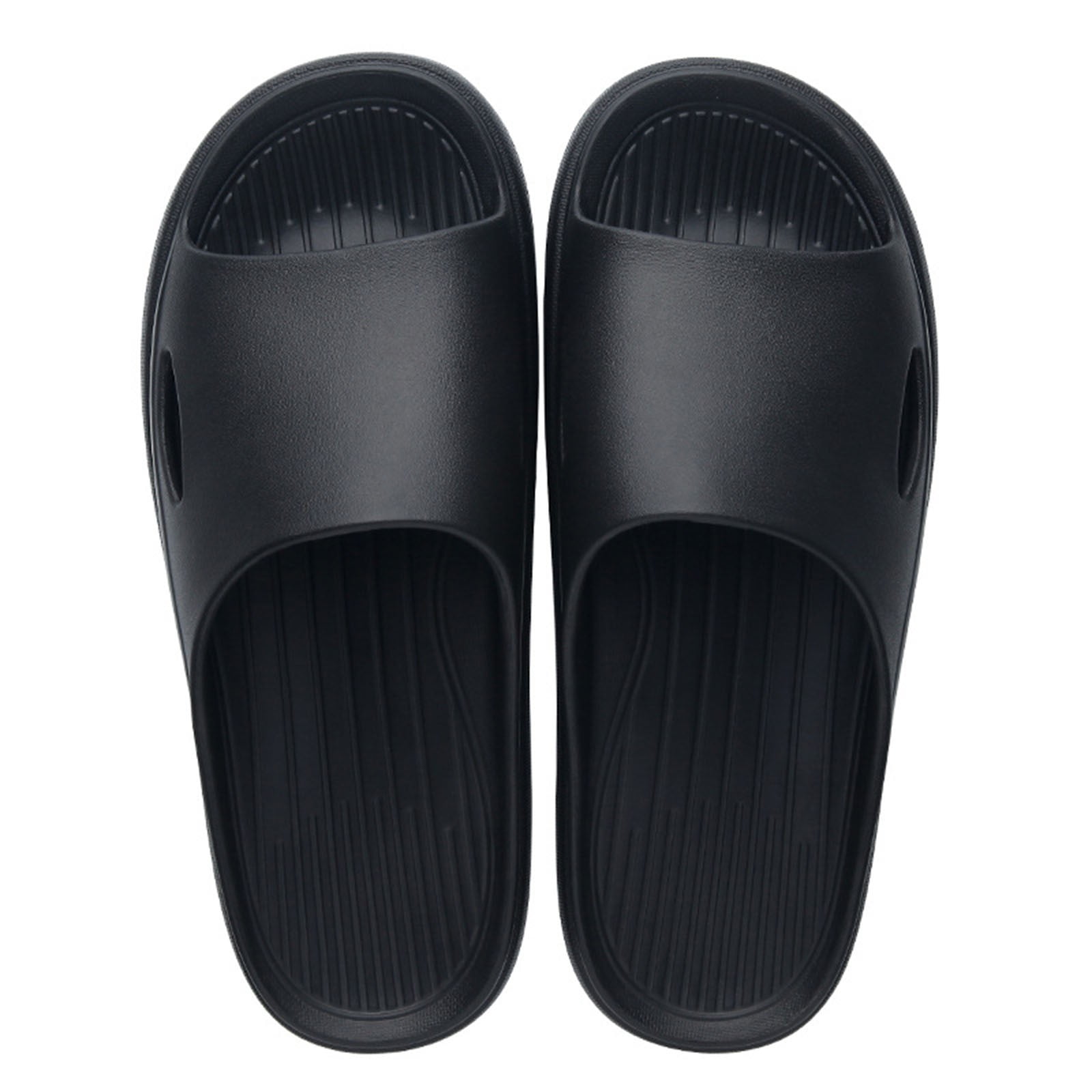 Wanyng Men's Comfortable Slippers, Black, Thick Sole, Breathable EVA ...