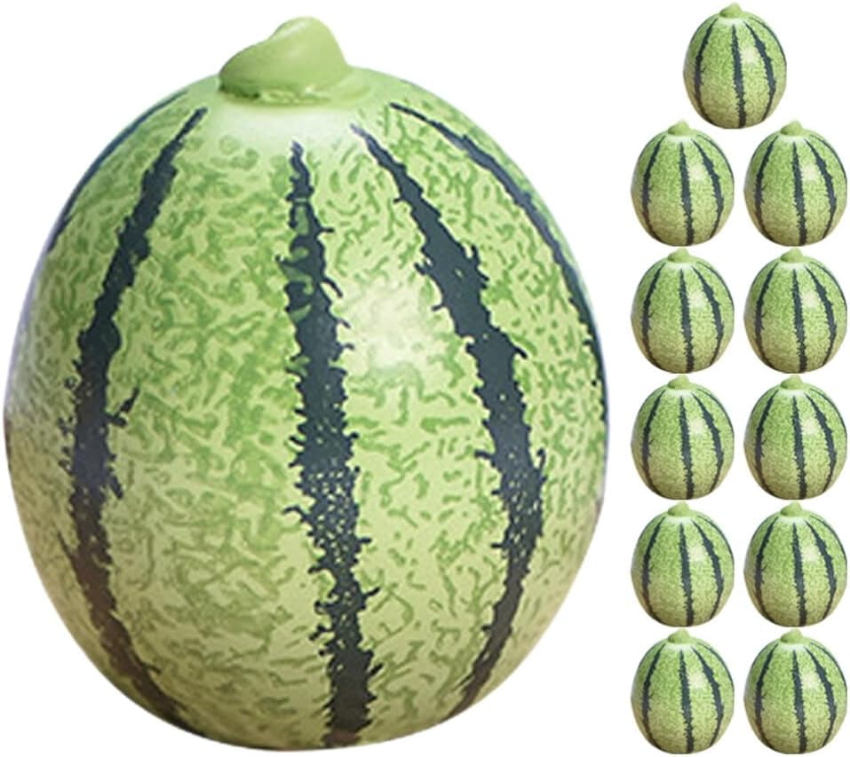Waqn 12pcs Artificial Watermelon Model Miniature Resin Fake Watermelon ...