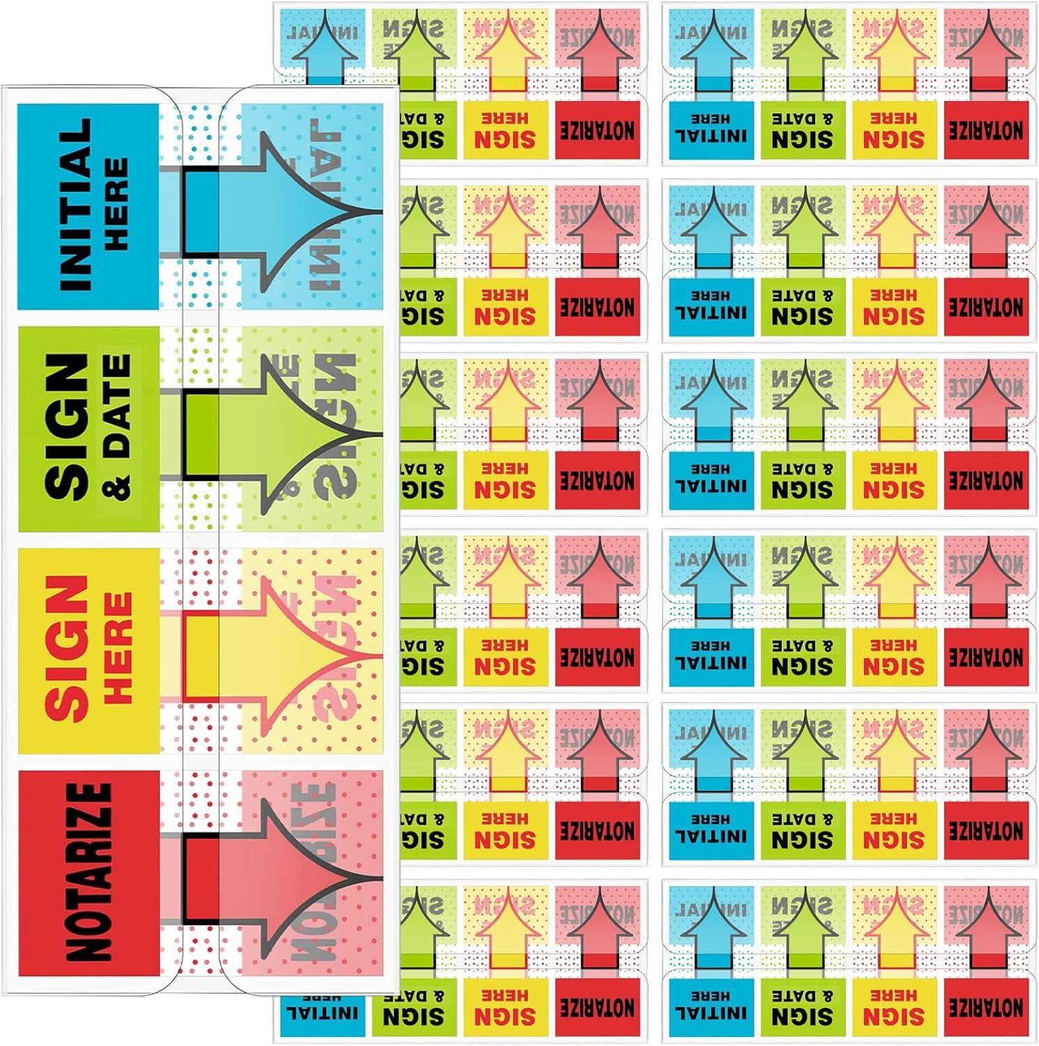 Waqn 16 Pack 1600 Pieces Sign Here Tabs Sign Here Stickers Sign Here ...