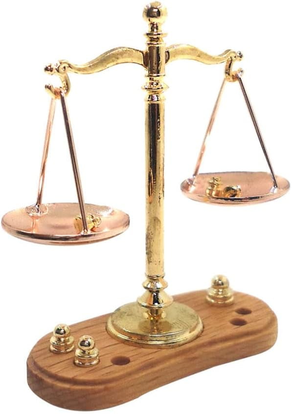 Waqn 1PC Dollhouse Mini Balance Scales with 6 Weights, 1: 12 Scale ...
