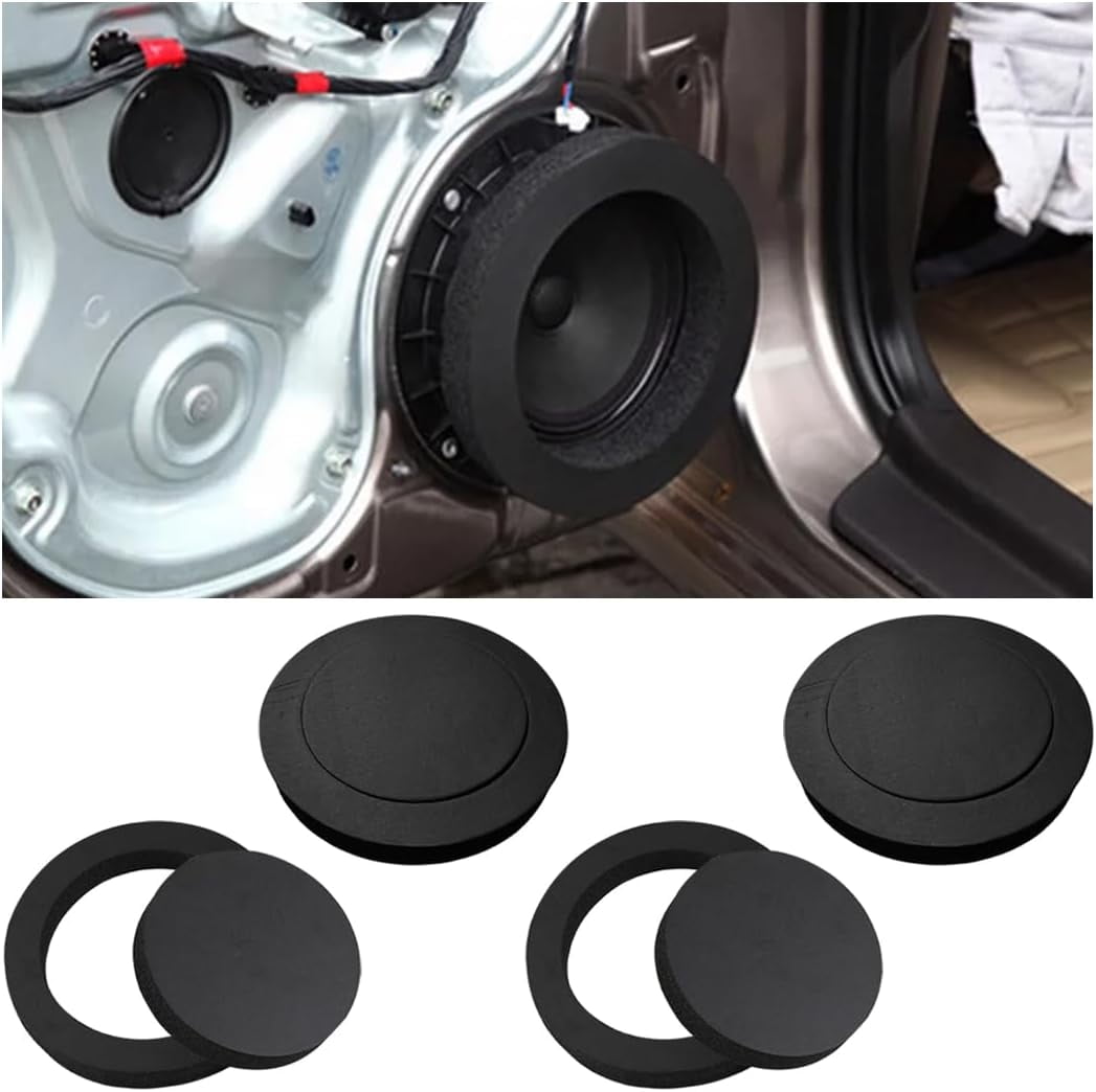 Waqn 4 Pcs 6.5" Foam Speaker Enhancer, Car Door Foam Speaker Rings ...