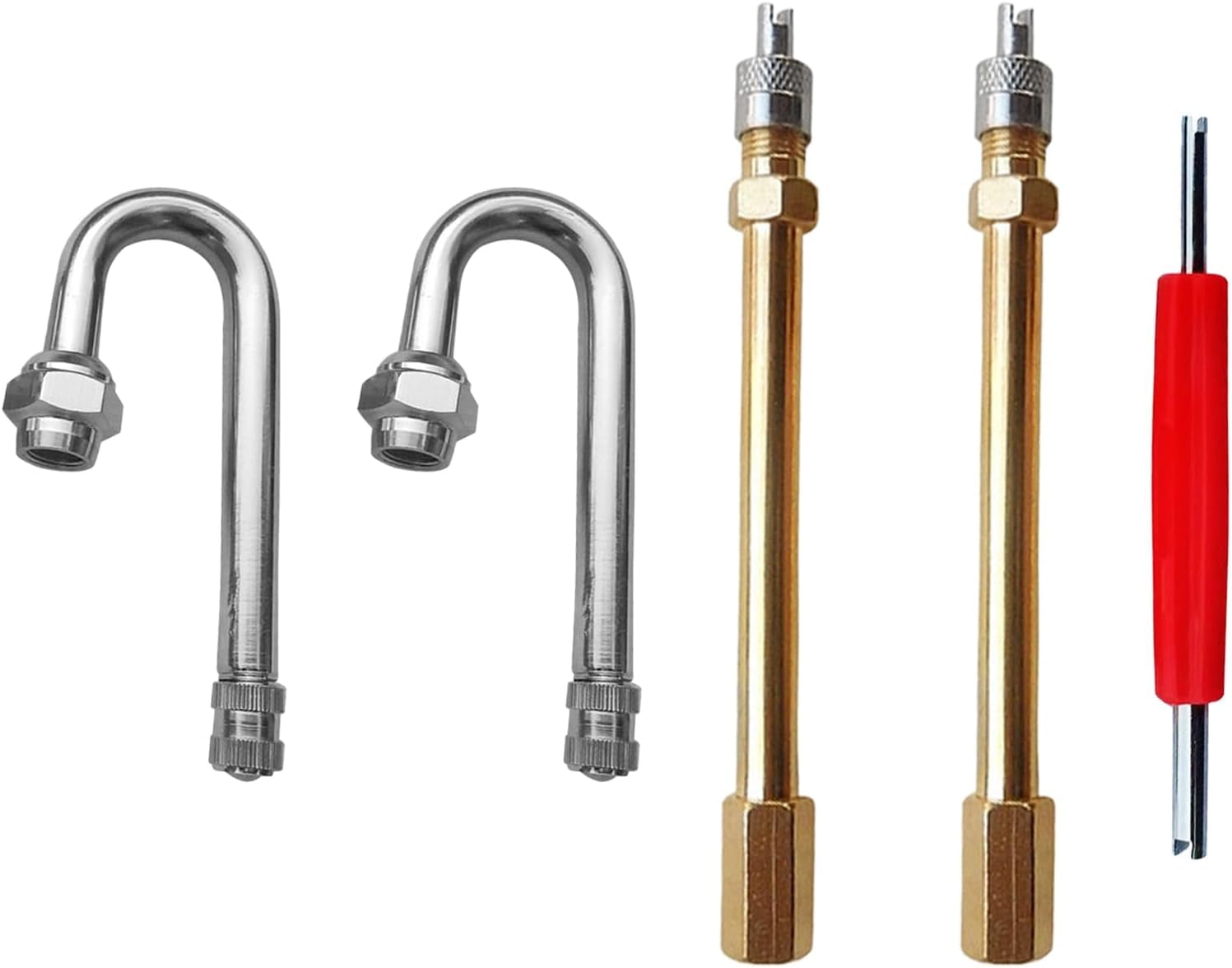 Waqn 5PCS Dually Valve Stem Extenders, Heavey Duty, Straight Metal Dual ...