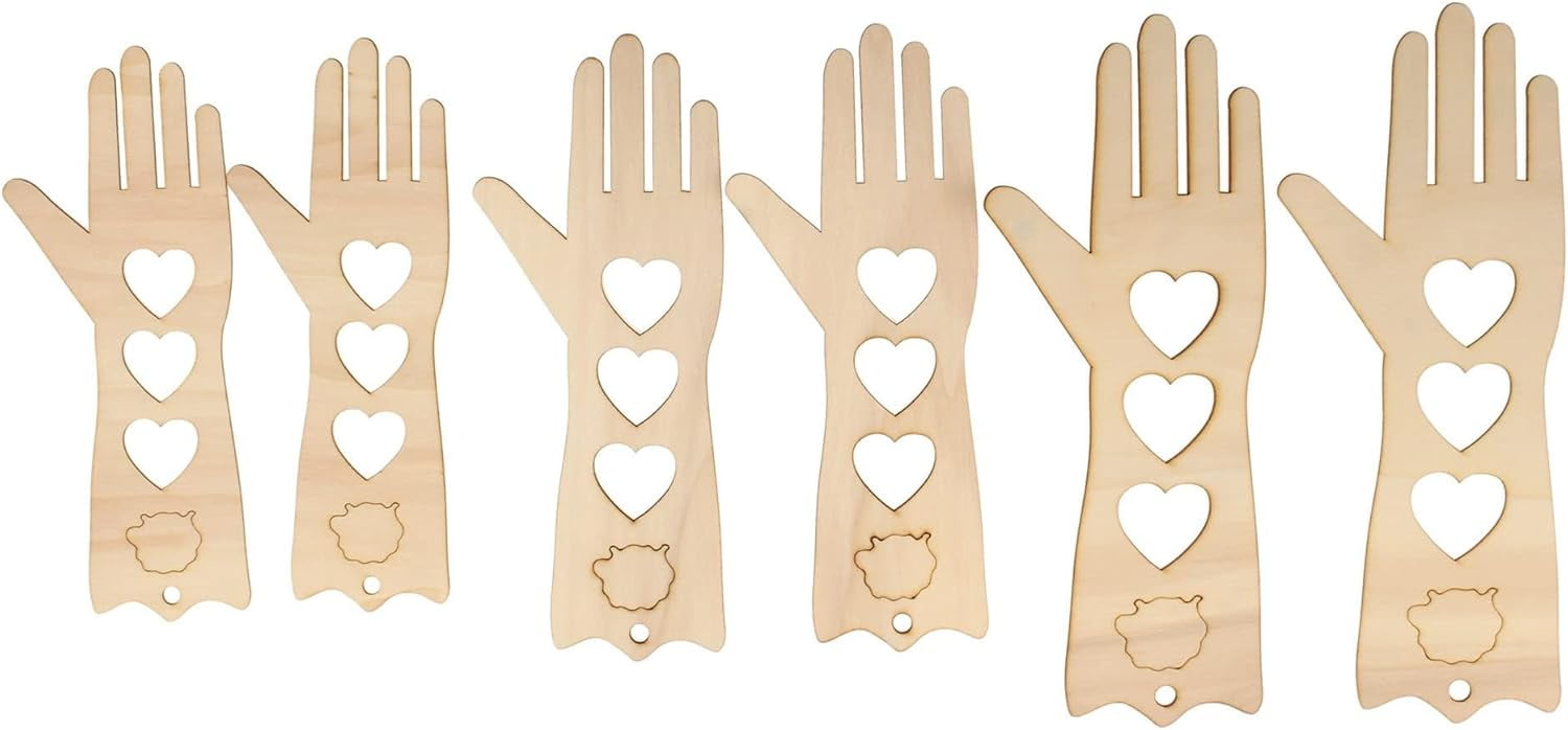 Waqn 6 Pieces Wooden Mitten Blockers Glove Form Blocker, Wood Glove ...