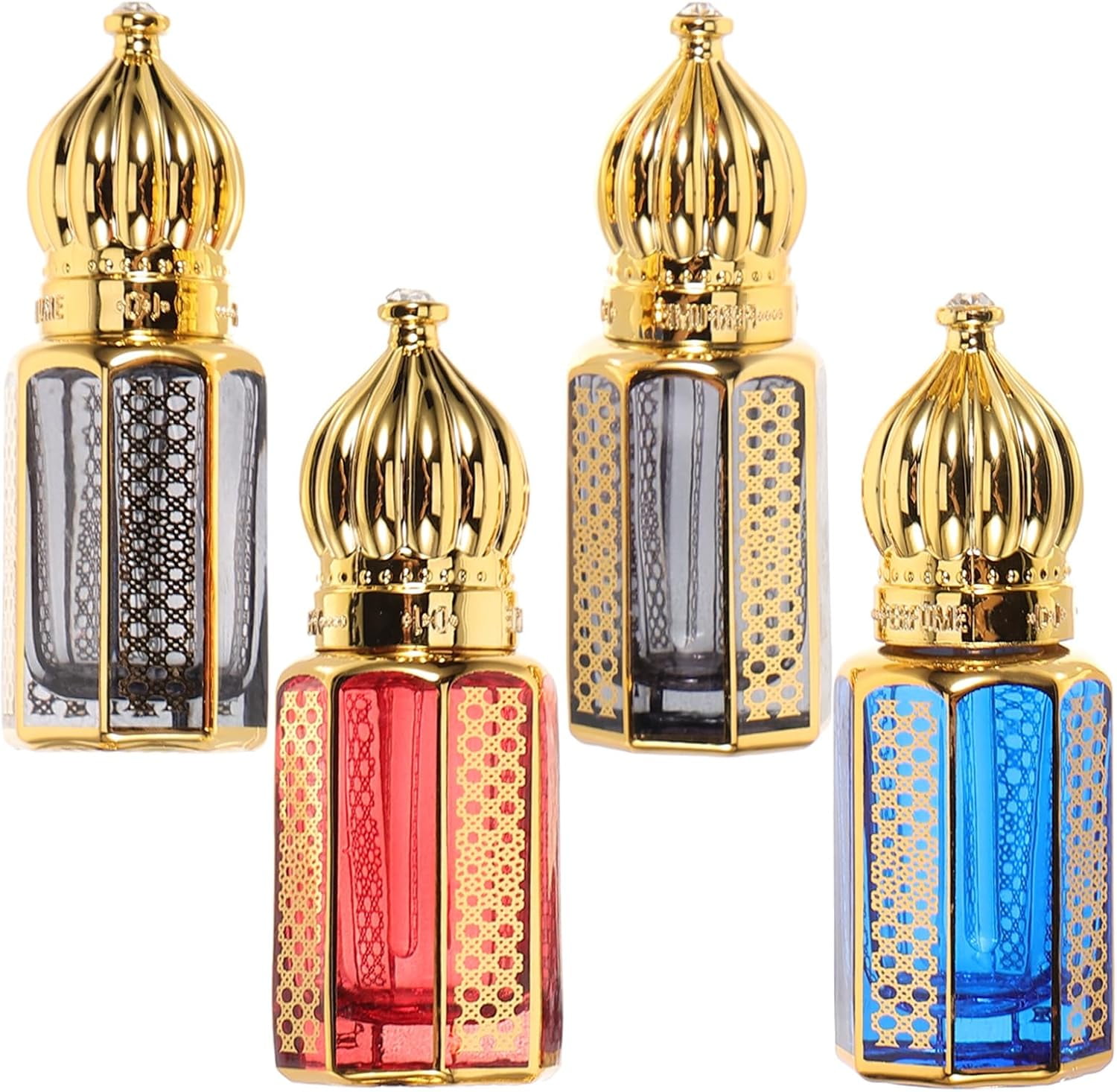 Waqn 6ml/4pcs Egyptian Perfume Bottles, Empty Glass Perfume Dispenser ...