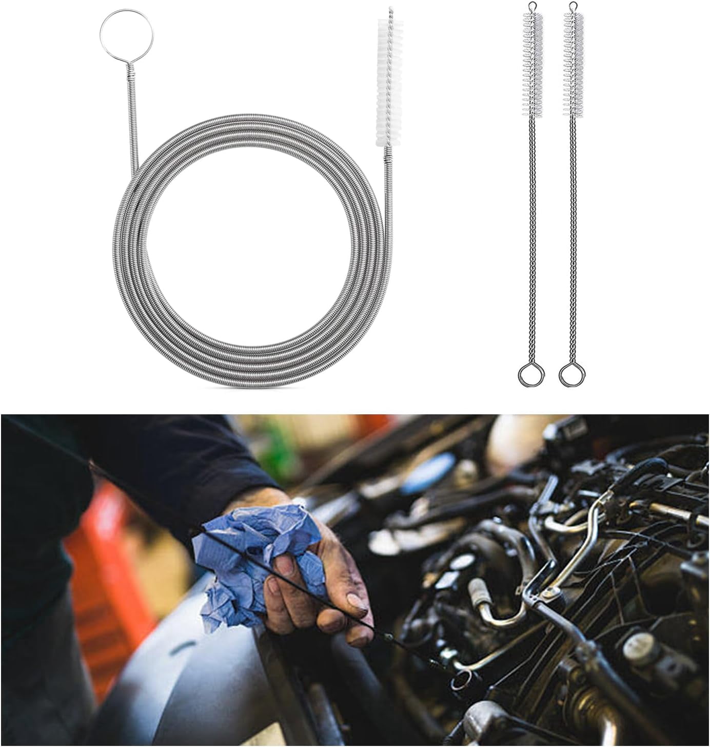 Waqn Car Long Wire Brush, 59 Inch Auto Sunroof Drain Cleaning Tool ...