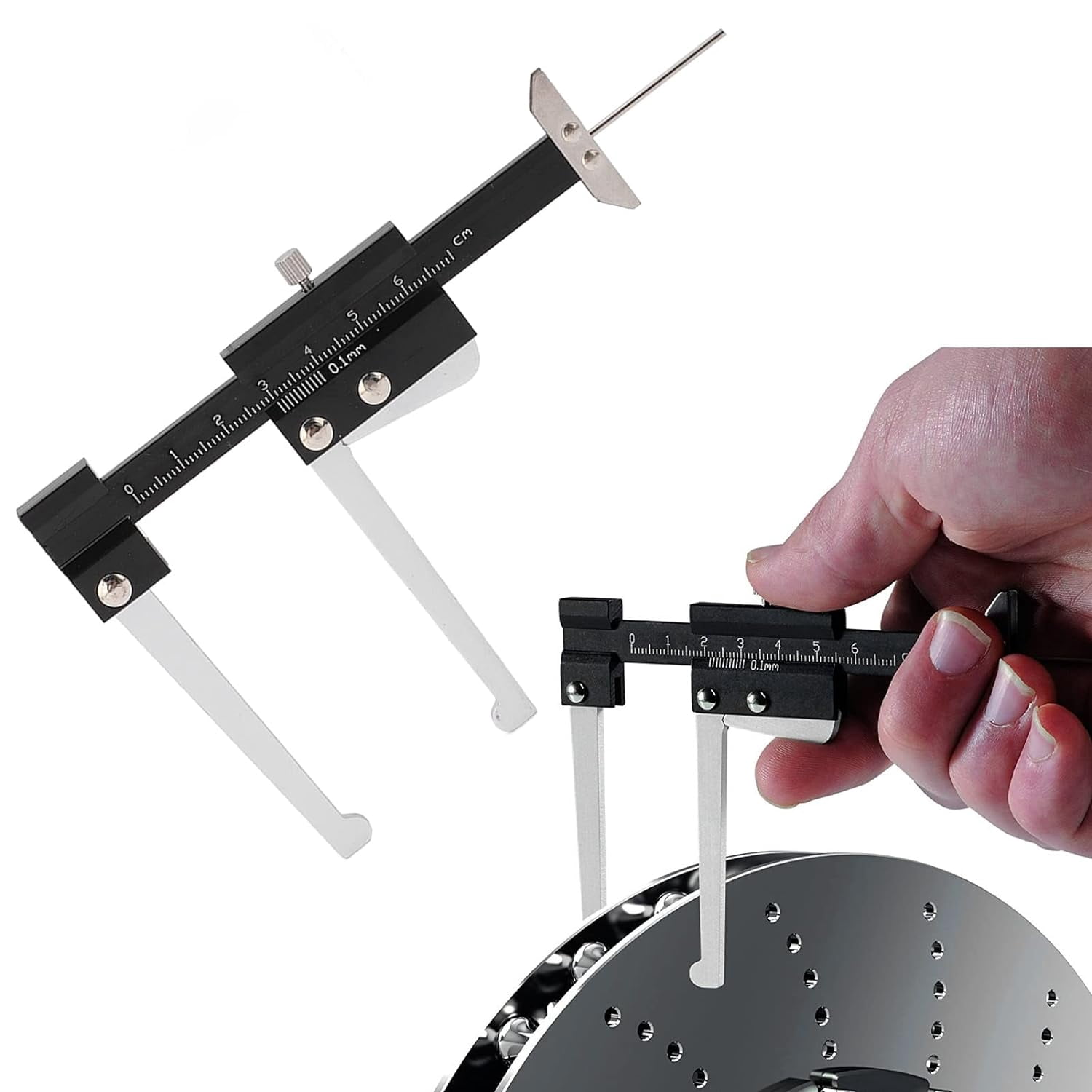 Waqn Disc Brake Micrometer Metric Brake Disc Depth Measuring Caliper, 0 ...