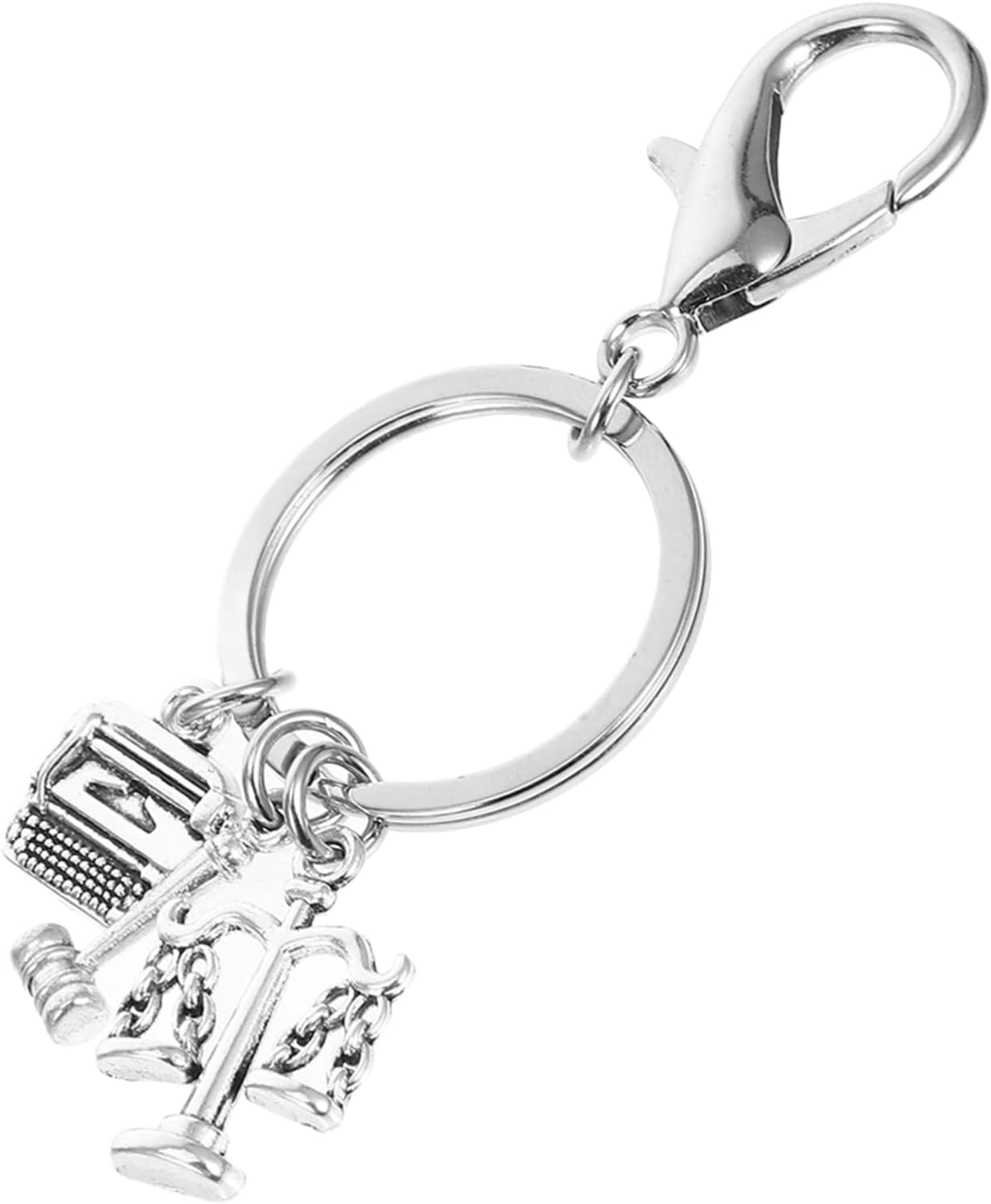 Waqn Lawyer Gavel Charms Keychain Elegant Scale of Justice Keyring for ...