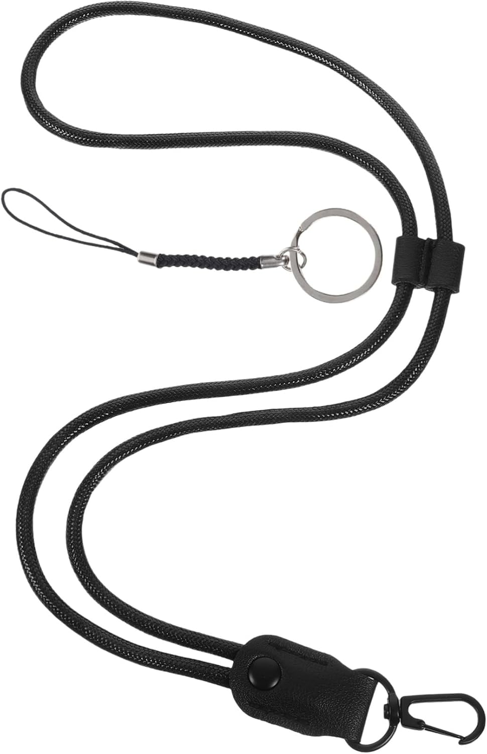 Waqn PU Lanyard for Id Badges and Keys Neck Strap with Keychain ...