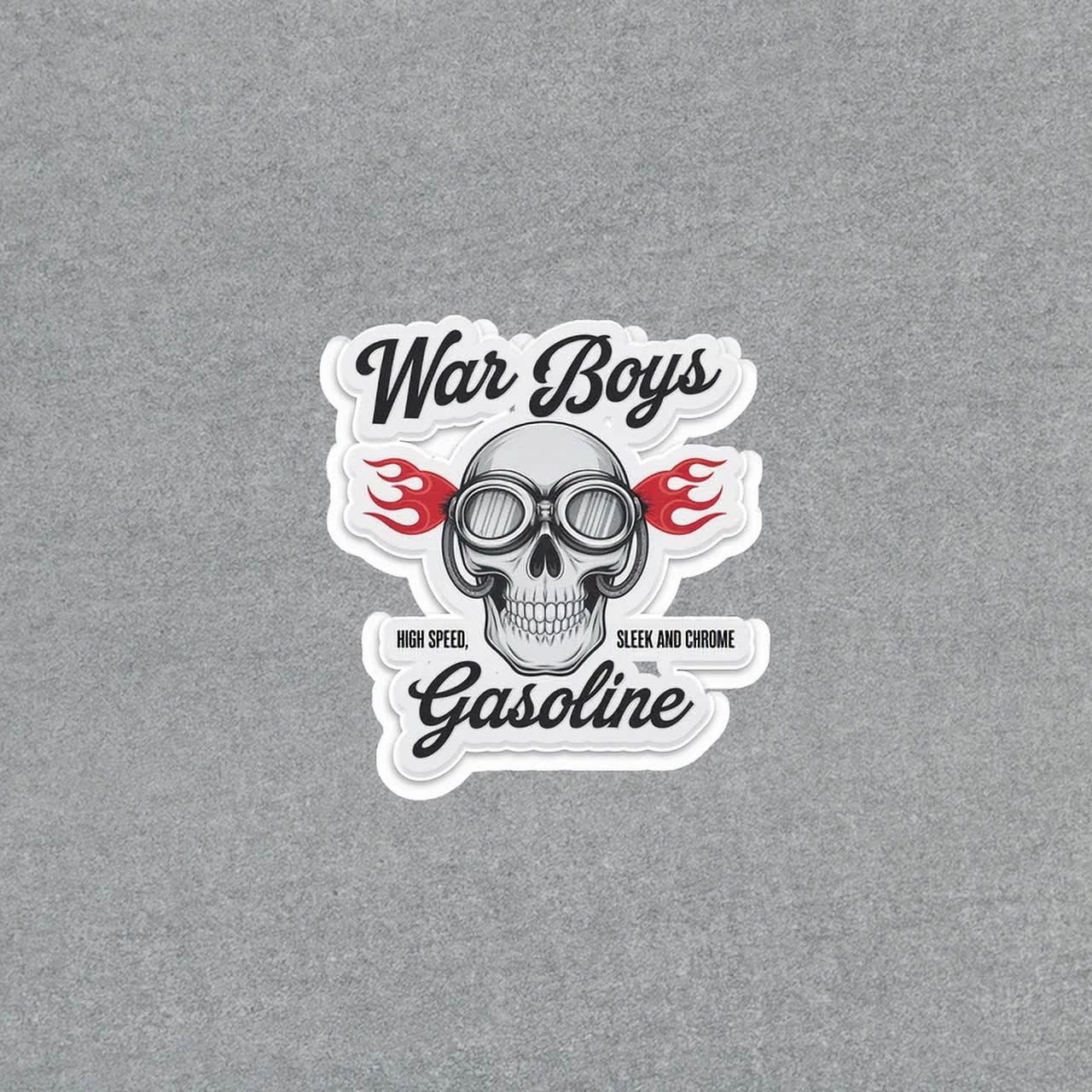 War Boys Gasoline High Speed Shiny And Chrome Skull Stickerphone Decal ...