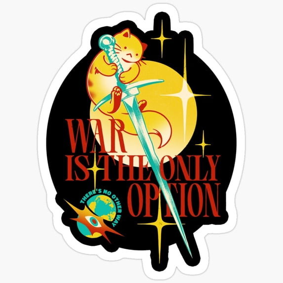 War Cat Black Version Sticker Phone Decal Water Bottle Stickers Car ...