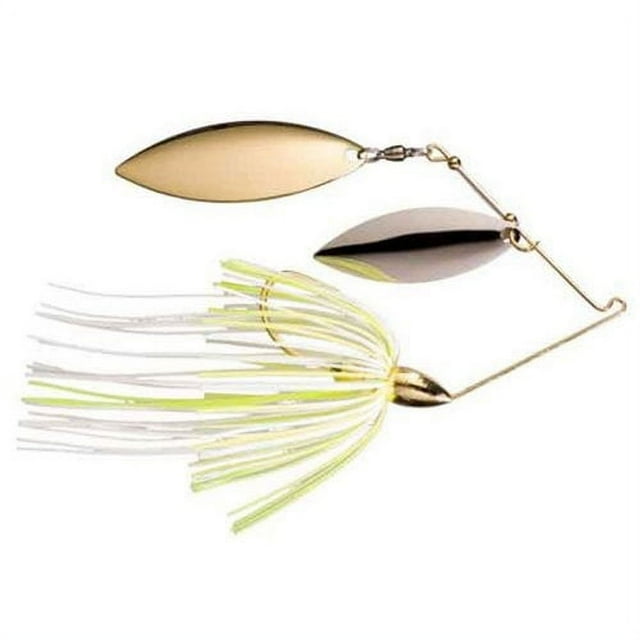 WAR EAGLE MILL Gold Frame Double Willow Spinnerbait 3/8 oz Hot White Chartreuse Lure - Walmart.com