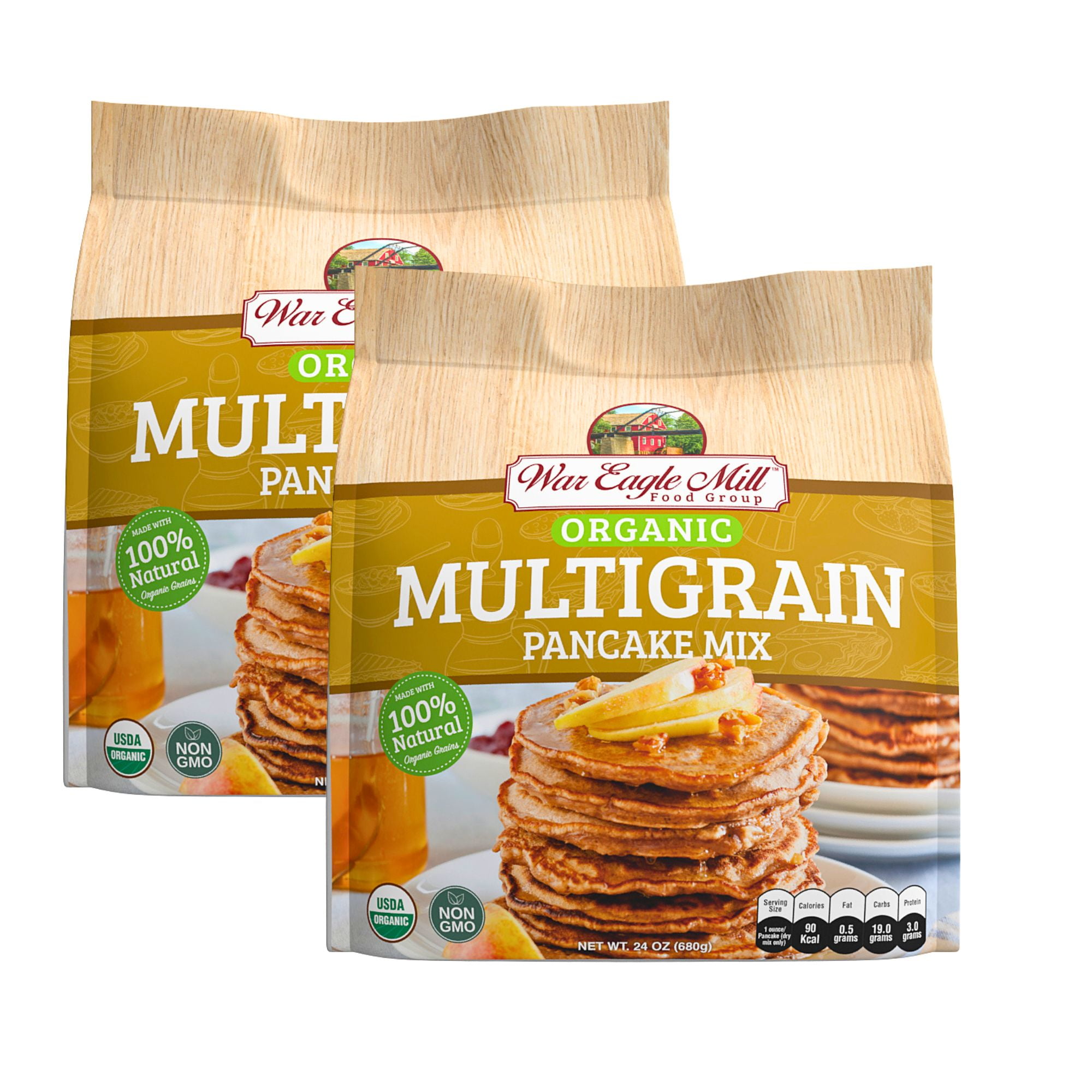 War Eagle Mill Multigrain Pancake Mix, USDA Organic, Non-GMO, 24 oz. Bag (Pack of 2) - Walmart.com