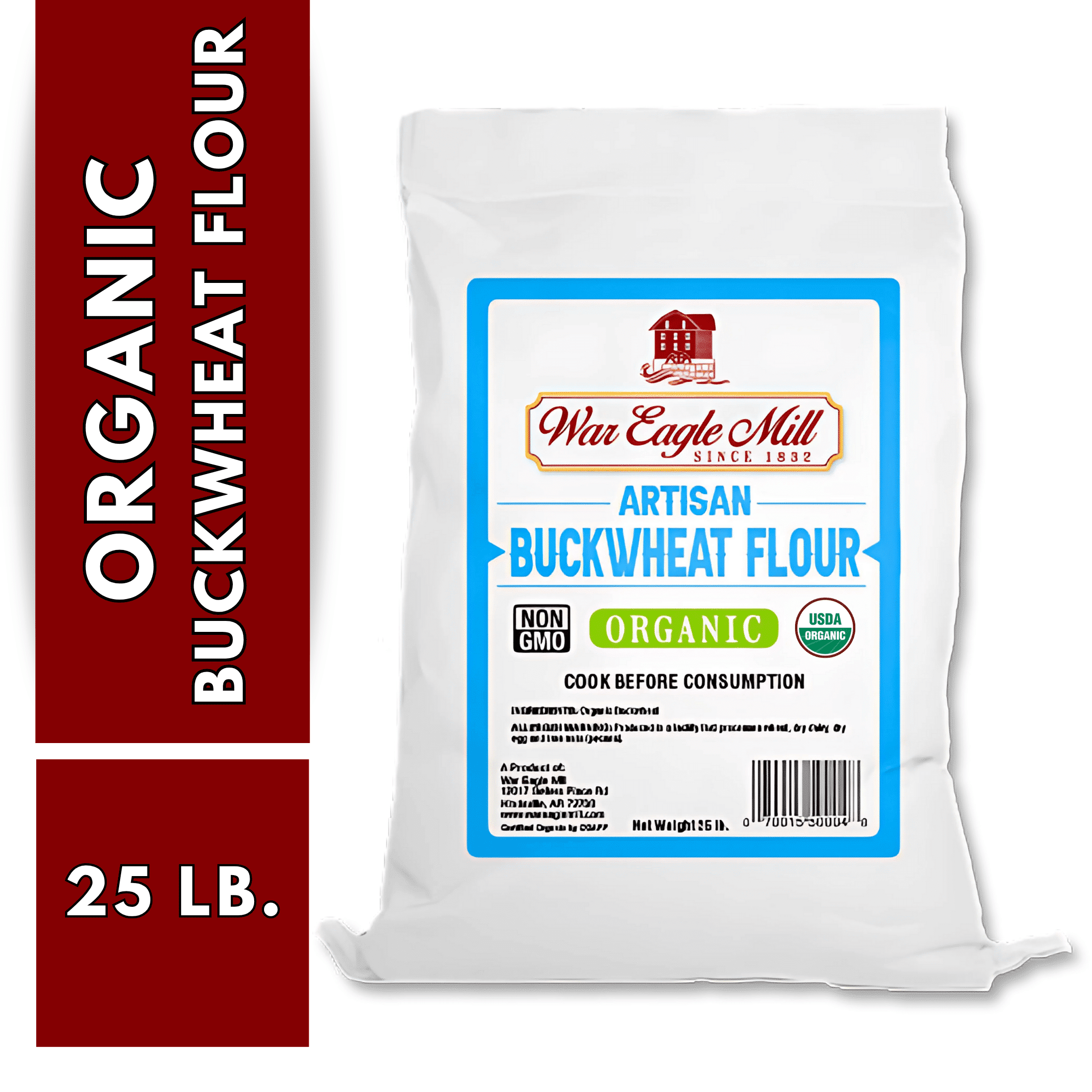 War Eagle Mill Organic Buckwheat Flour, 25 lb Bag, Bulk - Walmart.com