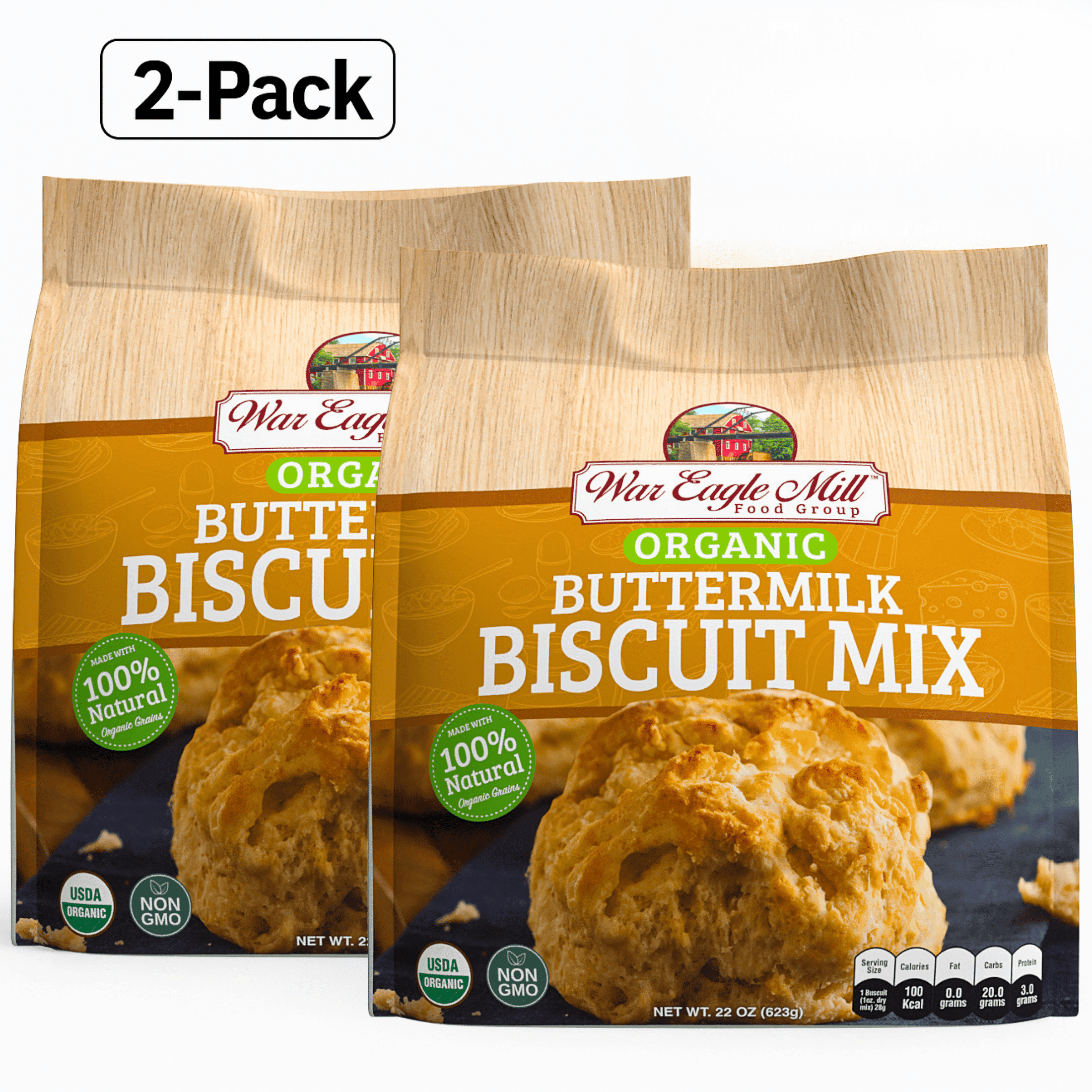 WAR EAGLE MILL, Organic Buttermilk Biscuit Mix, 22 oz, 2-pack - Walmart.com