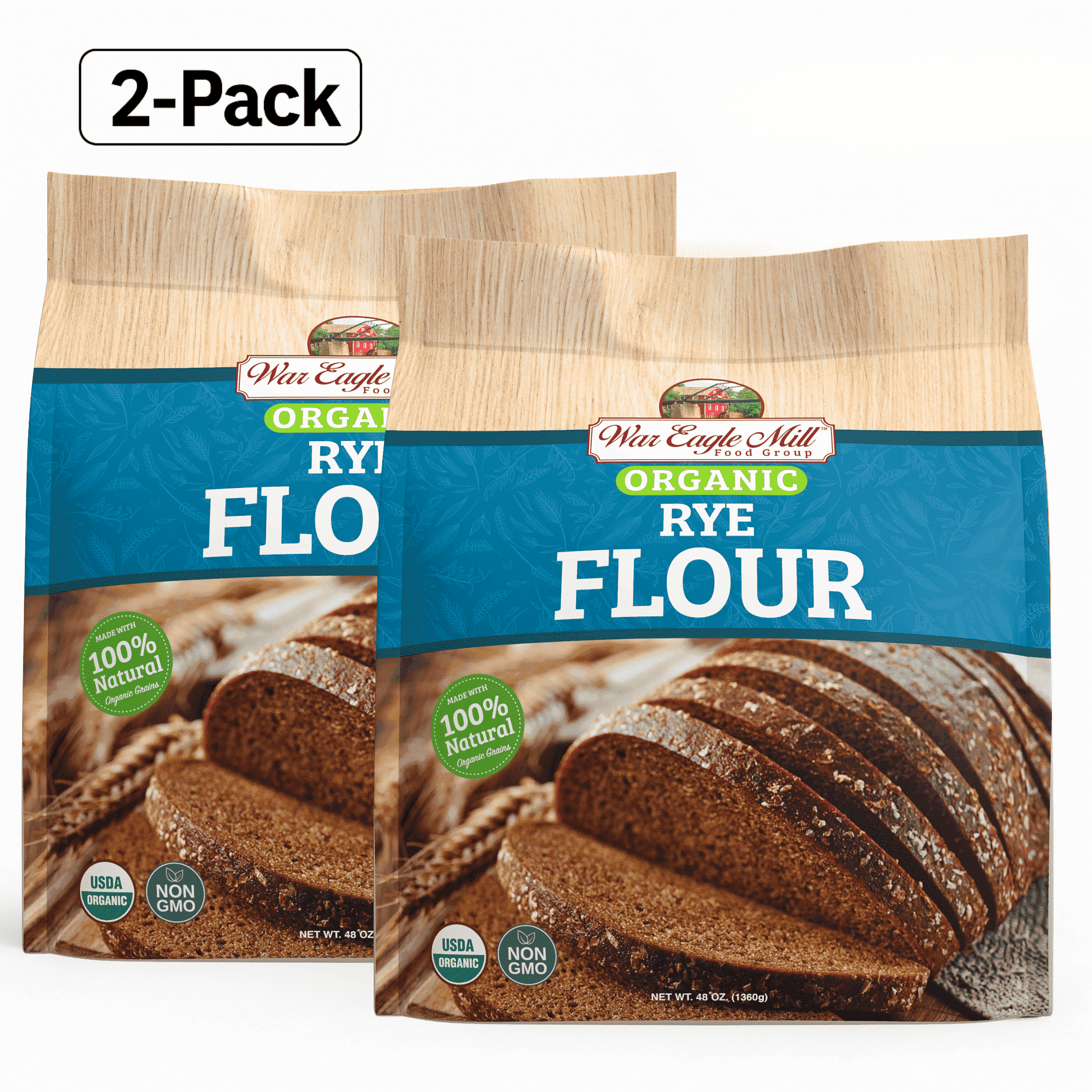 WAR EAGLE MILL Organic Rye Flour, 48 oz Pack of 2 - Walmart.com