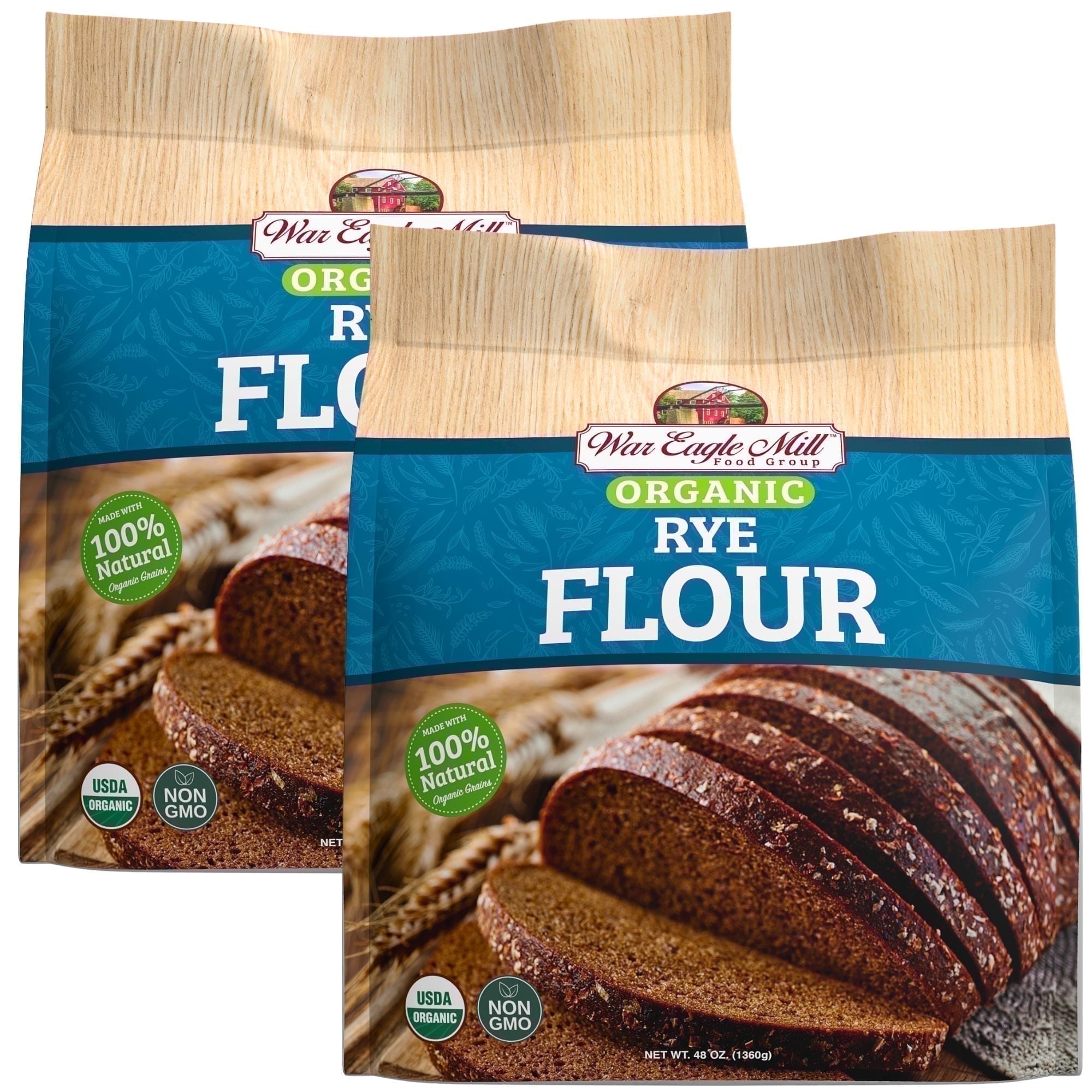 WAR EAGLE MILL Organic Rye Flour, 48 oz Pack of 2 - Walmart.com