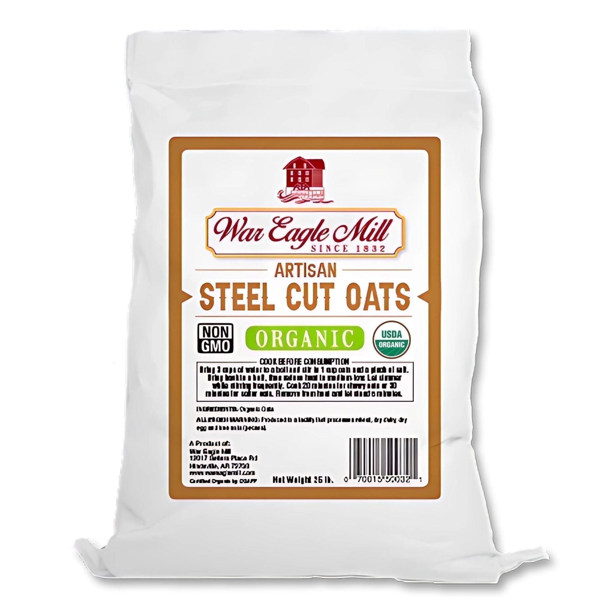 War Eagle Mill Organic Steel Cut Oats, 25 Pound Bag - Walmart.com
