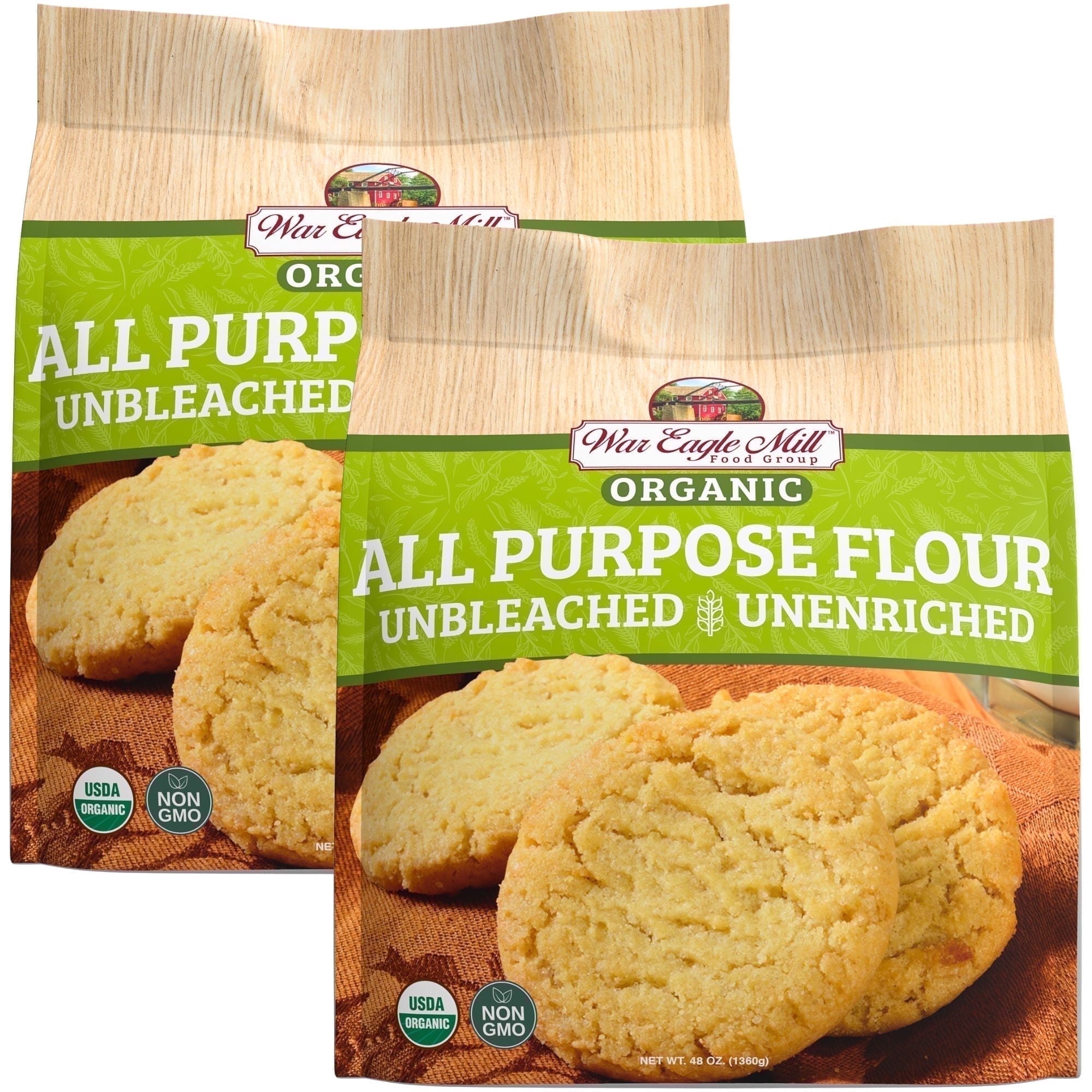 War Eagle Mill Organic Unbleached All-Purpose Flour, 48 oz (Pack of 2 ...
