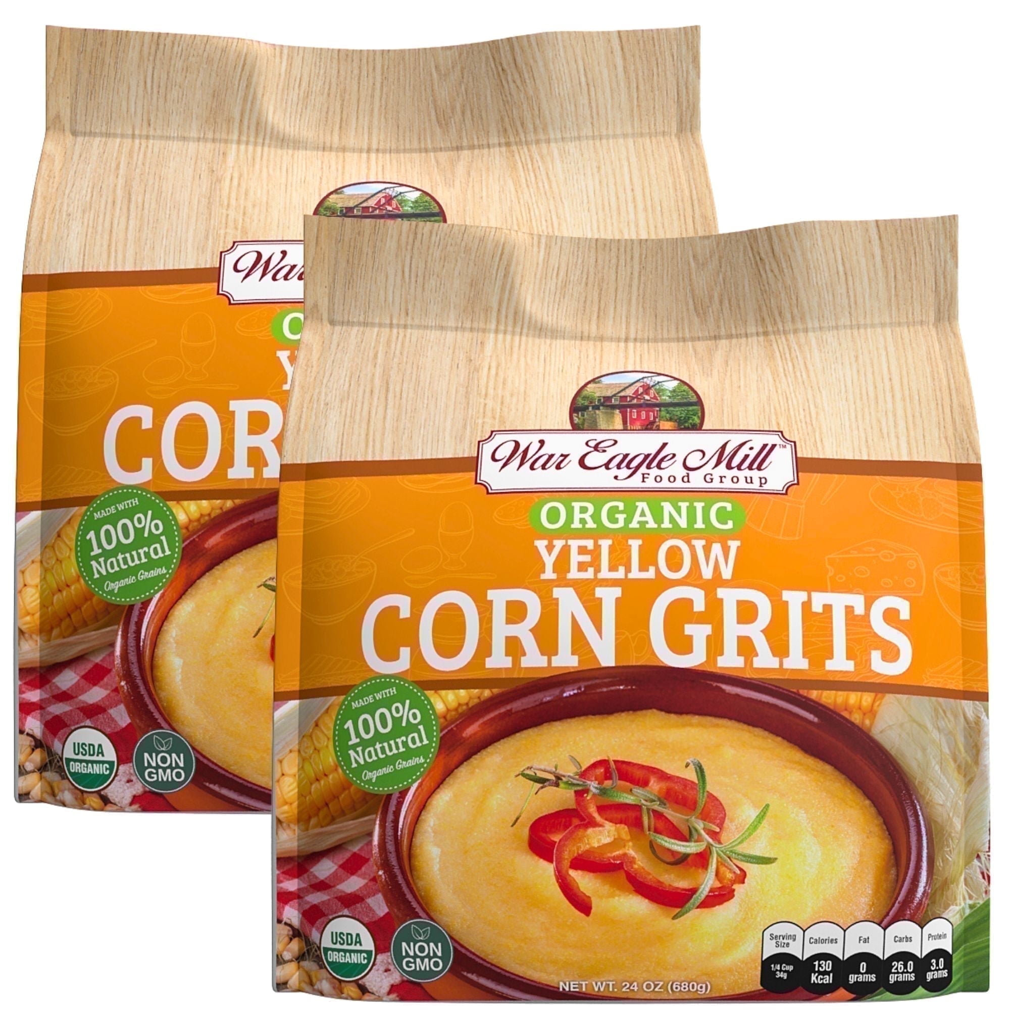War Eagle Mill Organic Yellow Corn Grits for Old Fashioned Polenta, Non ...