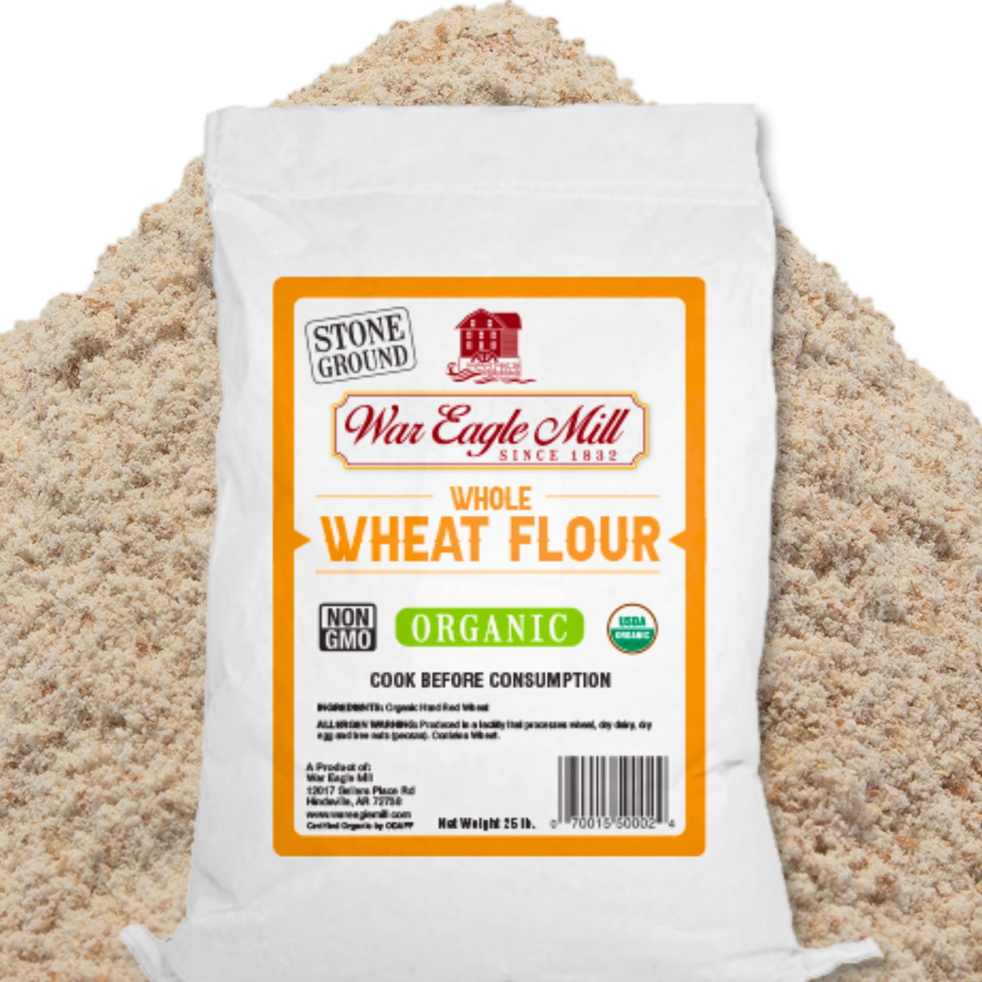 War Eagle Mill Stoneground Whole Wheat Flour, Organic, Non-GMO 25 Pound Bag (25 lb.) - Walmart.com