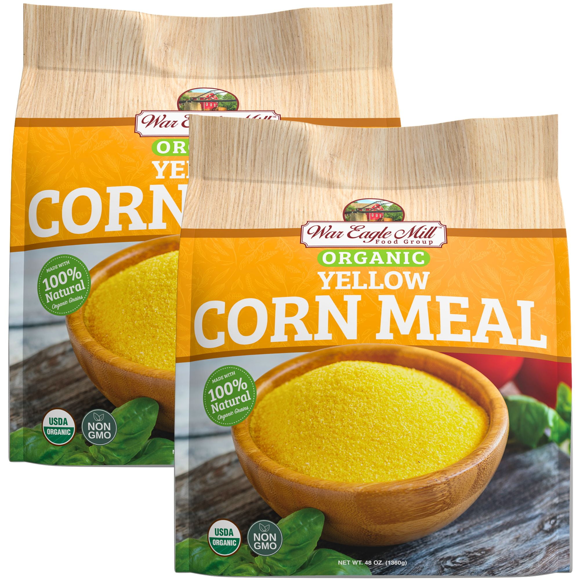 War Eagle Mill Organic Yellow Corn Flour, 48 oz. Bag (Pack of 2 ...