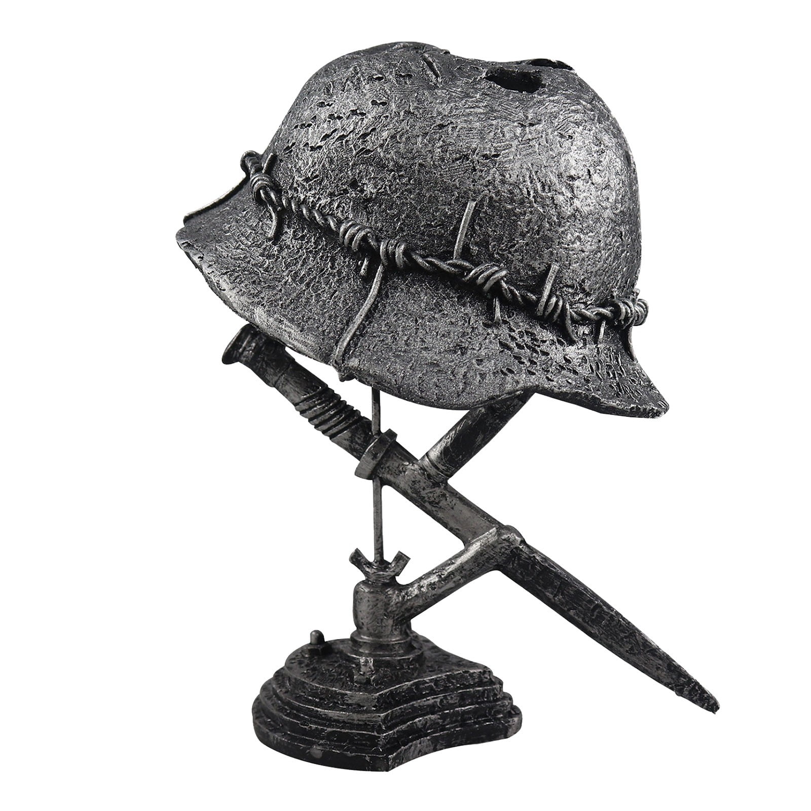 War Lamp Table Lamp Statue Made From WWII Soldier Helmet And Bayonet ...
