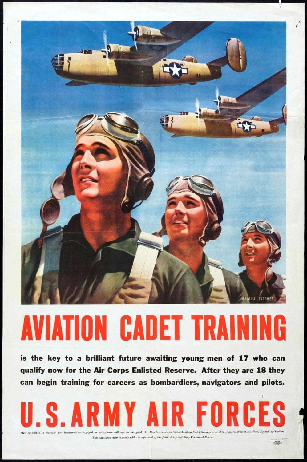 War Propaganda Art Poster Aviaton Cadet Training 16in x 24in Poster ...